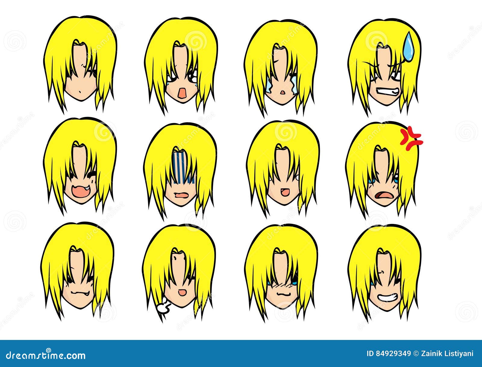 Cute emoticon style stock illustration. Illustration of head - 84929349