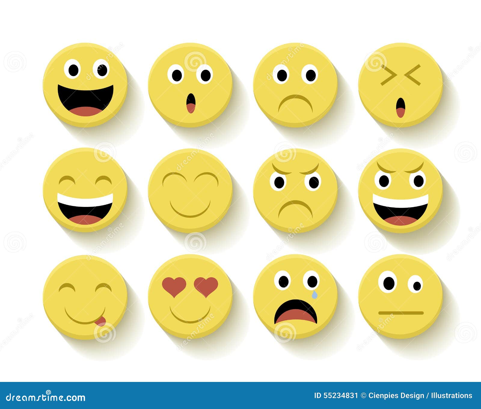 Cute Emoticons Set Illustration Cartoon Vector | CartoonDealer.com ...