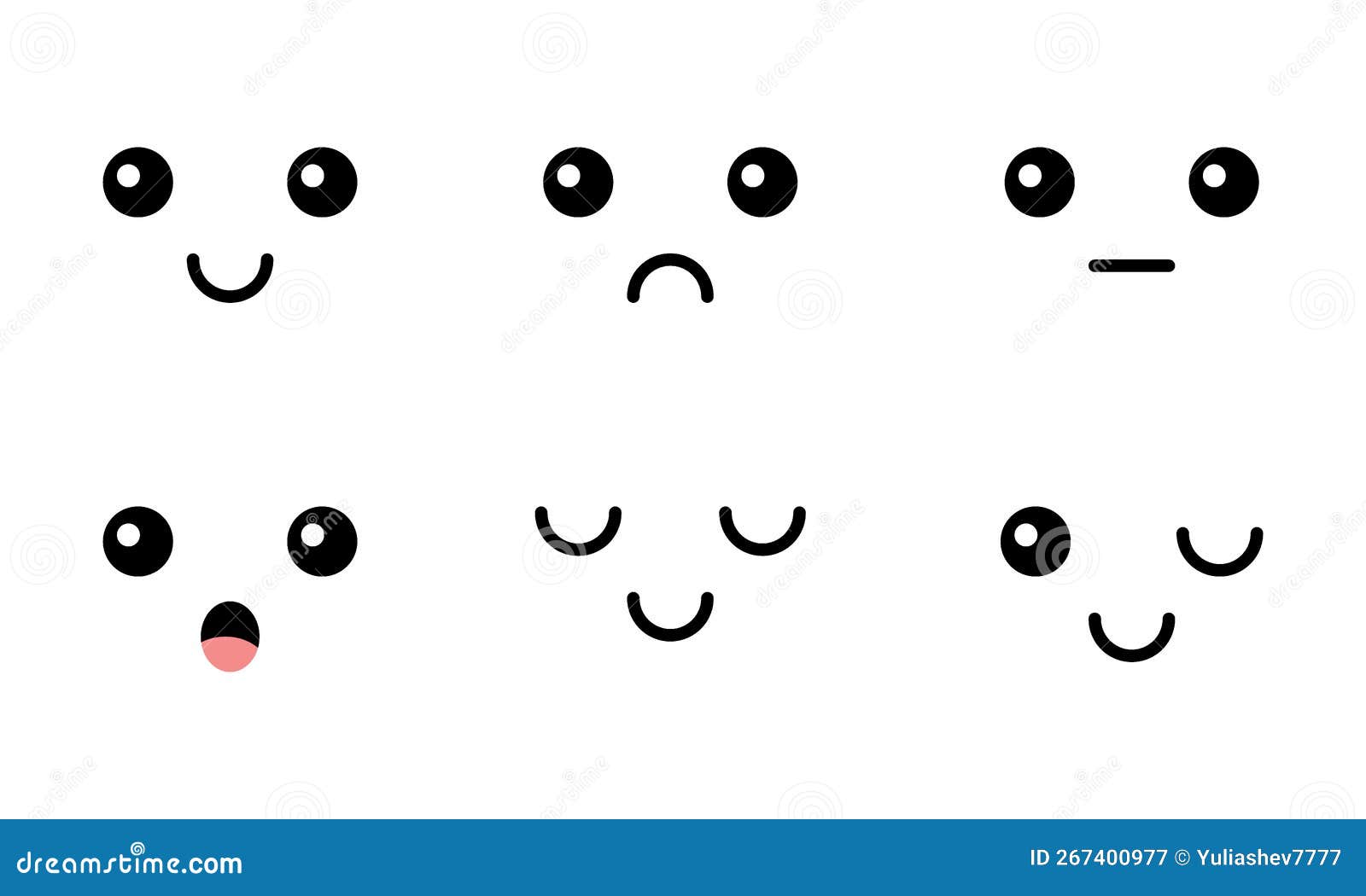 Cute Emotion Templates, Vector Stock Vector - Illustration of people ...