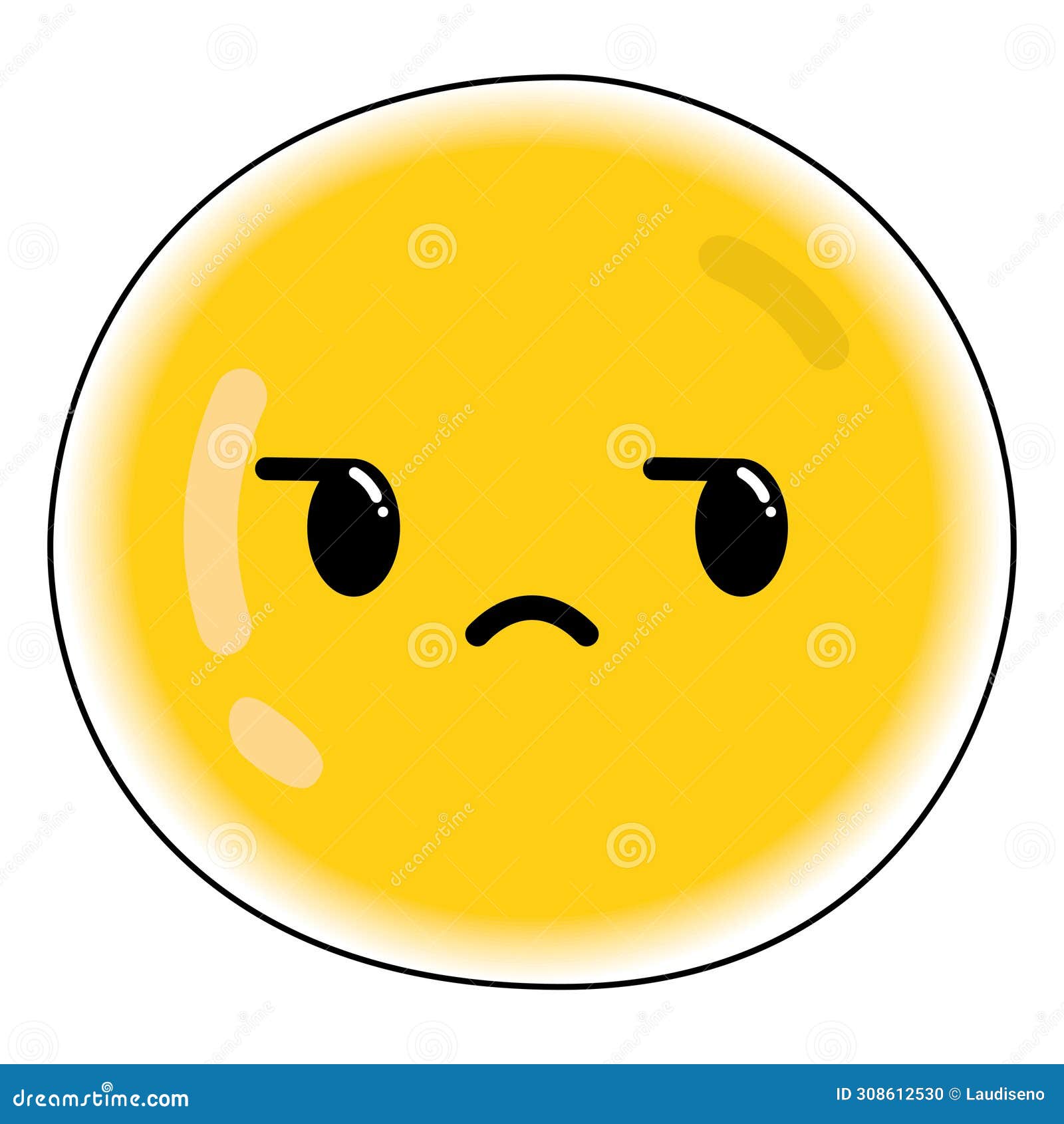 Cute Emotionless Emoji Icon Vector | CartoonDealer.com #308612530