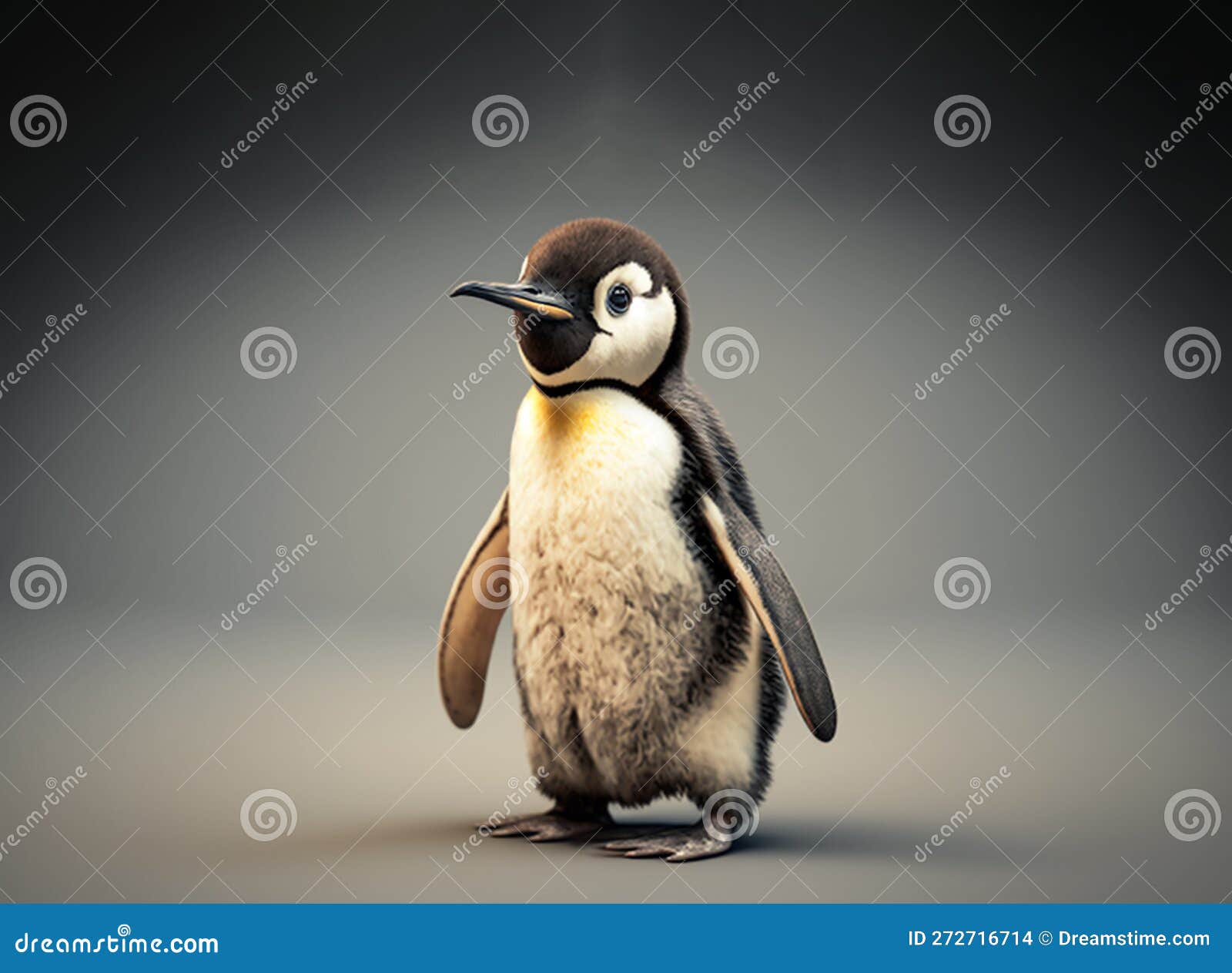 Cute Emperor Penguin. Isolated on Dark Background Stock Illustration ...