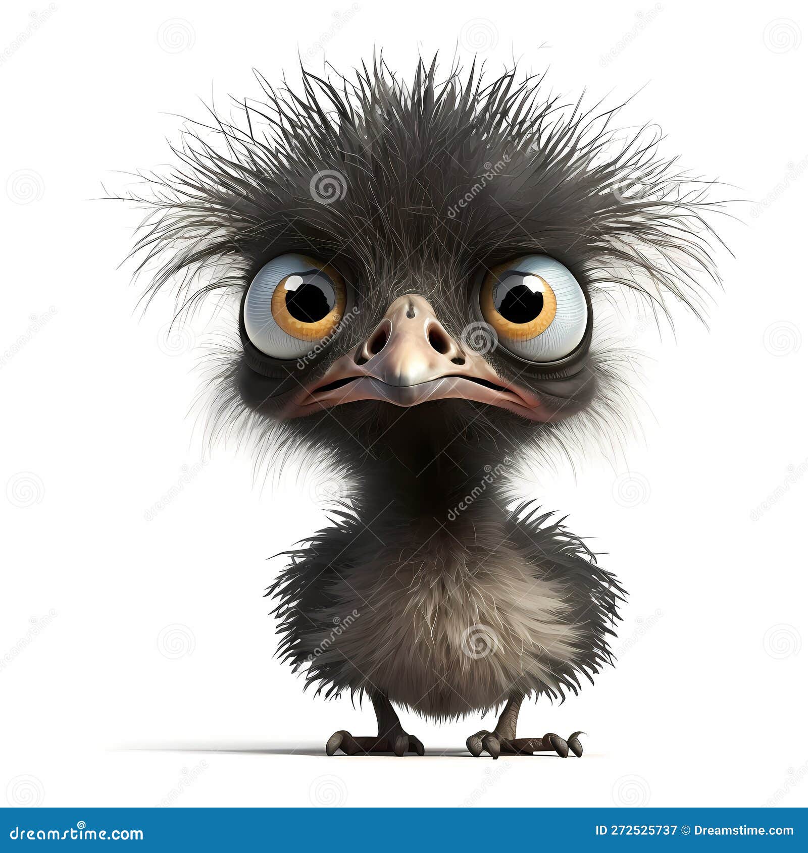 Emu Cartoon Style. Generative AI Stock Illustration - Illustration of ...