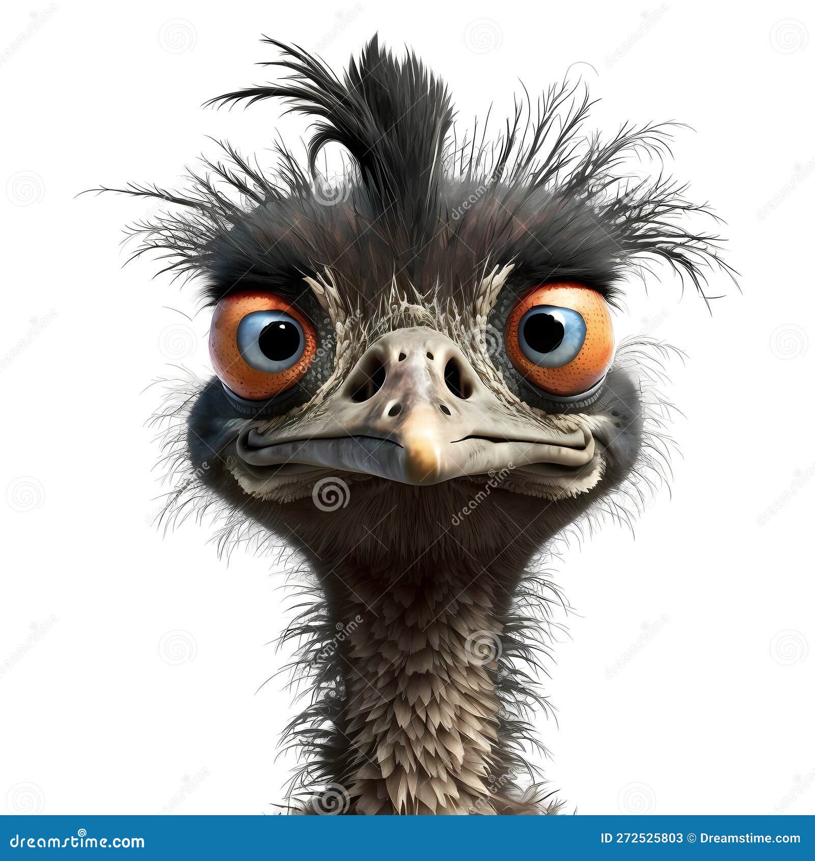 Emu Cartoon Style. Generative AI Stock Illustration - Illustration of ...