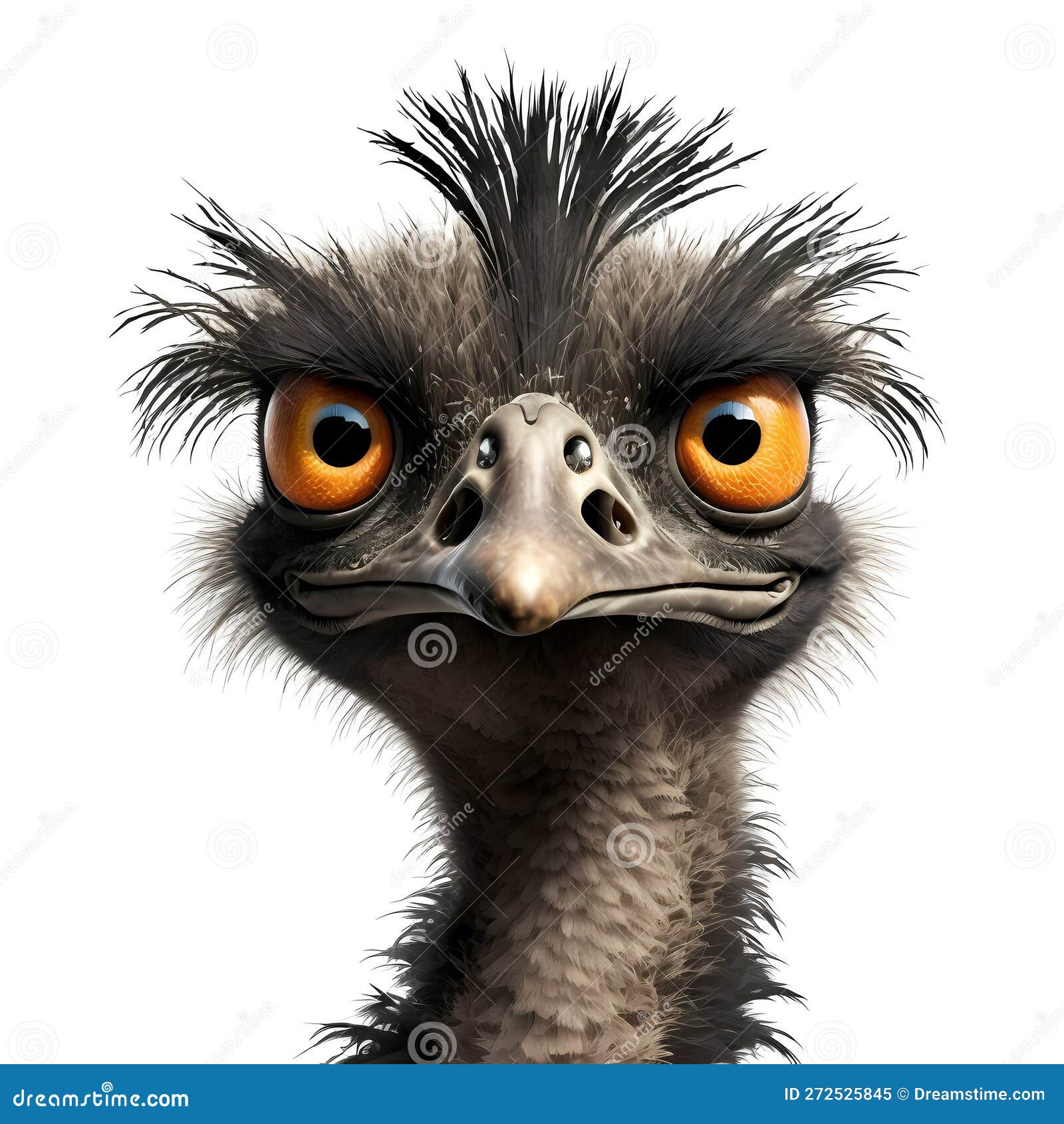 Emu Cartoon Style. Generative AI Stock Illustration - Illustration of ...