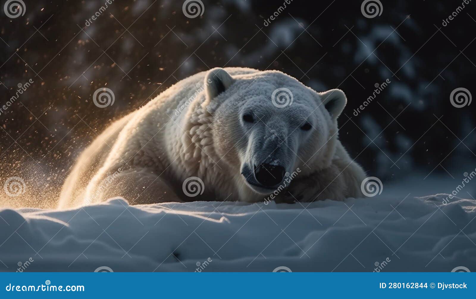 Cute Endangered Mammal Braves Cold Arctic Winter, Looking at Camera ...