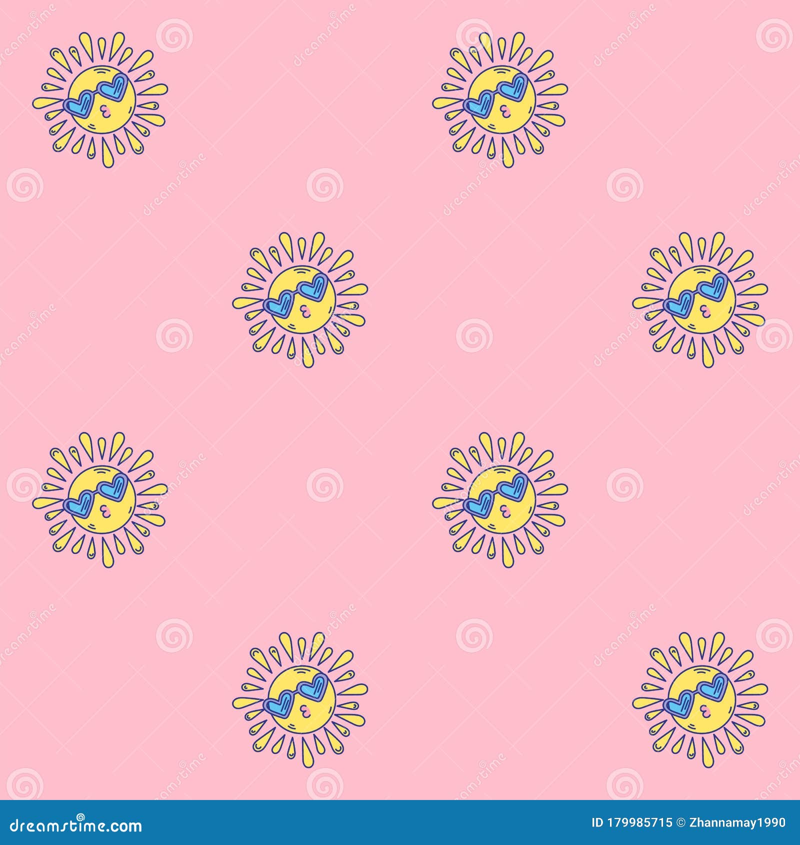 Cute Endless Doodle Weather Pattern Stock Vector - Illustration of ...