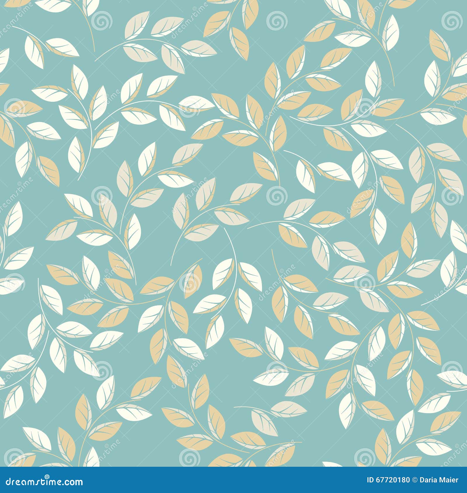 Cute Endless Pattern with Stylish Leaves Stock Vector - Illustration of ...