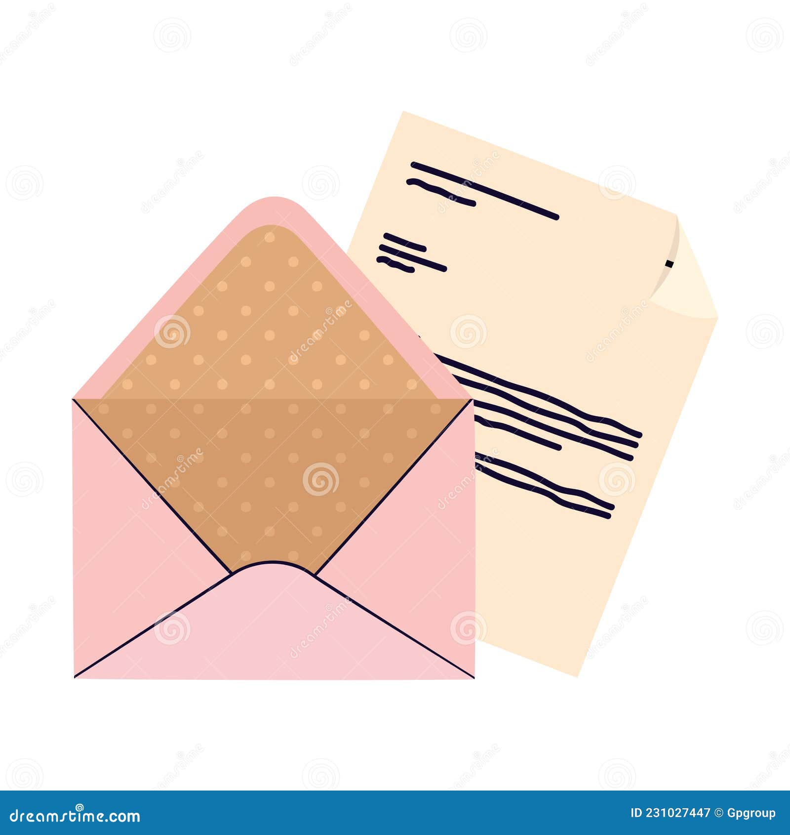 Cute envelope illustration stock vector. Illustration of invitation ...