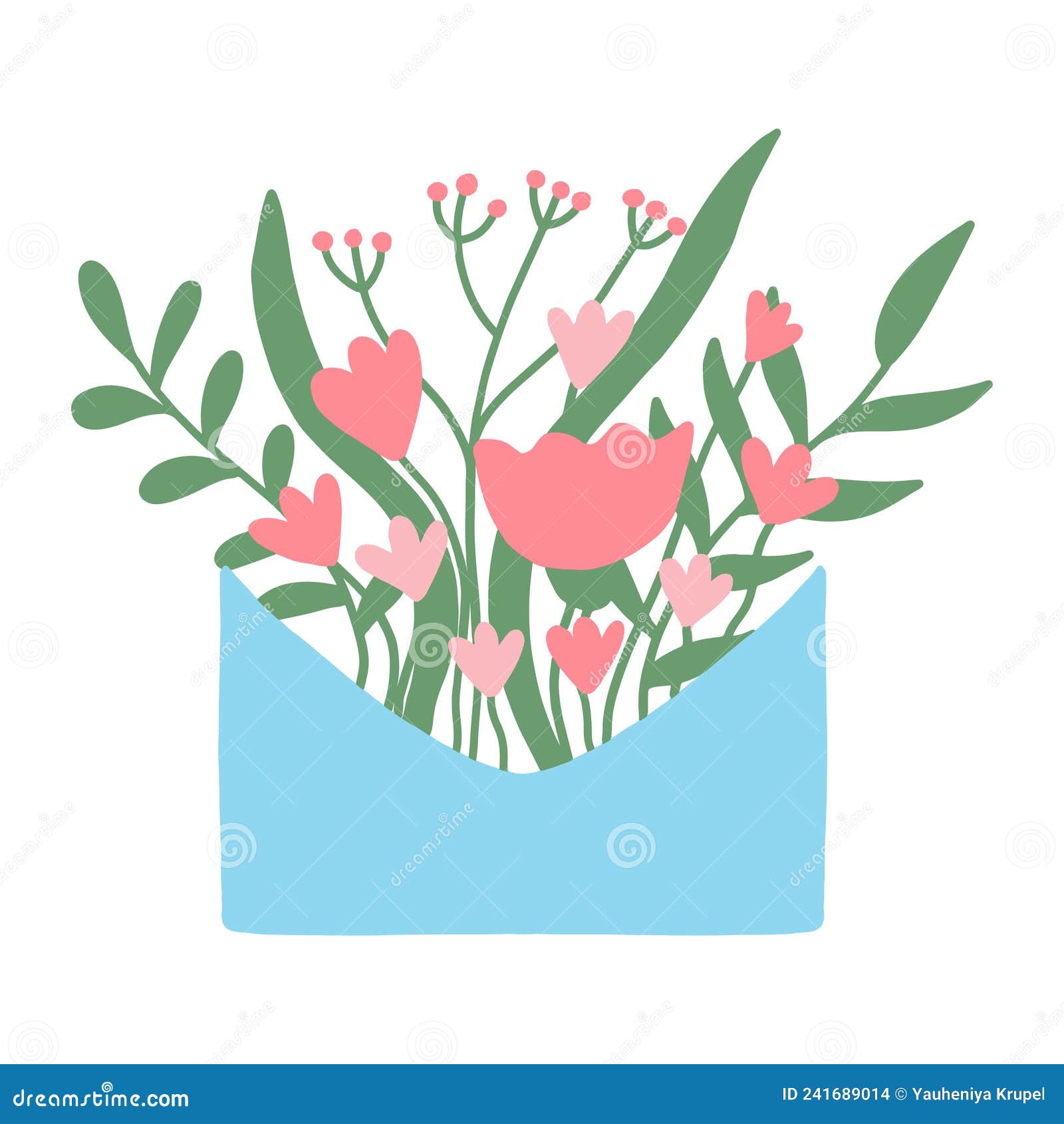 Cute Envelope with Pink Flowers and Leaves. Stock Vector - Illustration ... Cute Envelope with Pink Flowers and Leaves. Stock Vector - Illustration ...