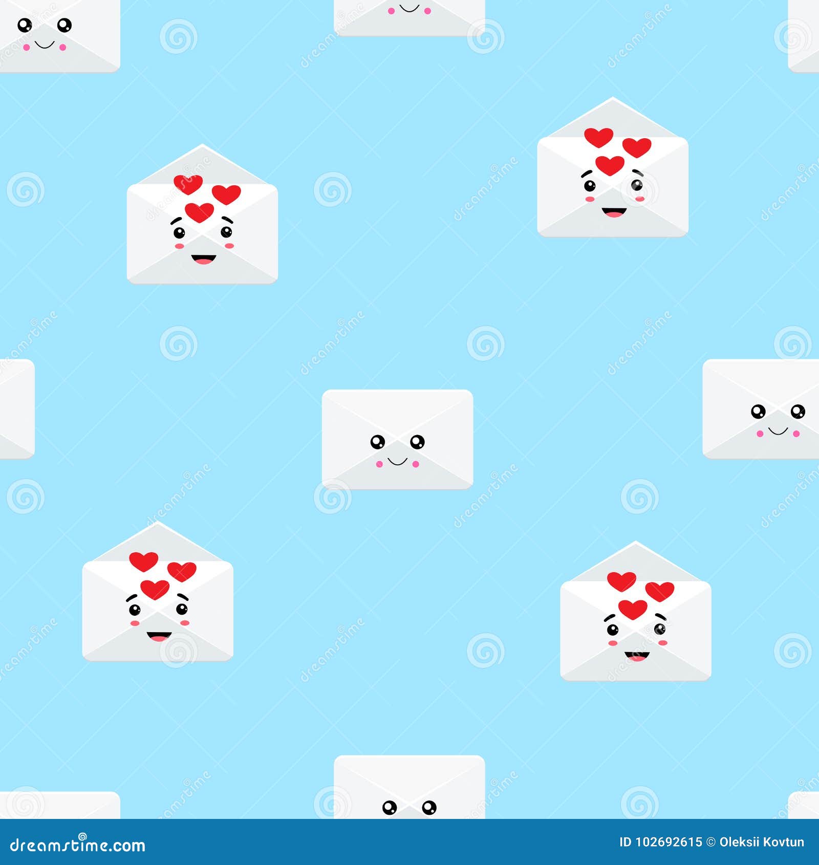 Cute Envelopes. Vector Illustration. Seamless Pattern. Stock ... Cute Envelopes. Vector Illustration. Seamless Pattern. Stock ...
