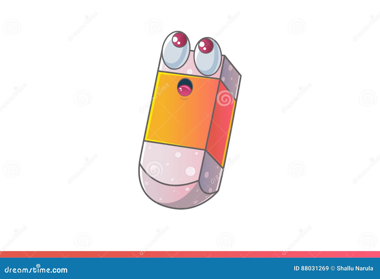 Cute Eraser Cartoon With Backpack Stock Illustration | CartoonDealer ...