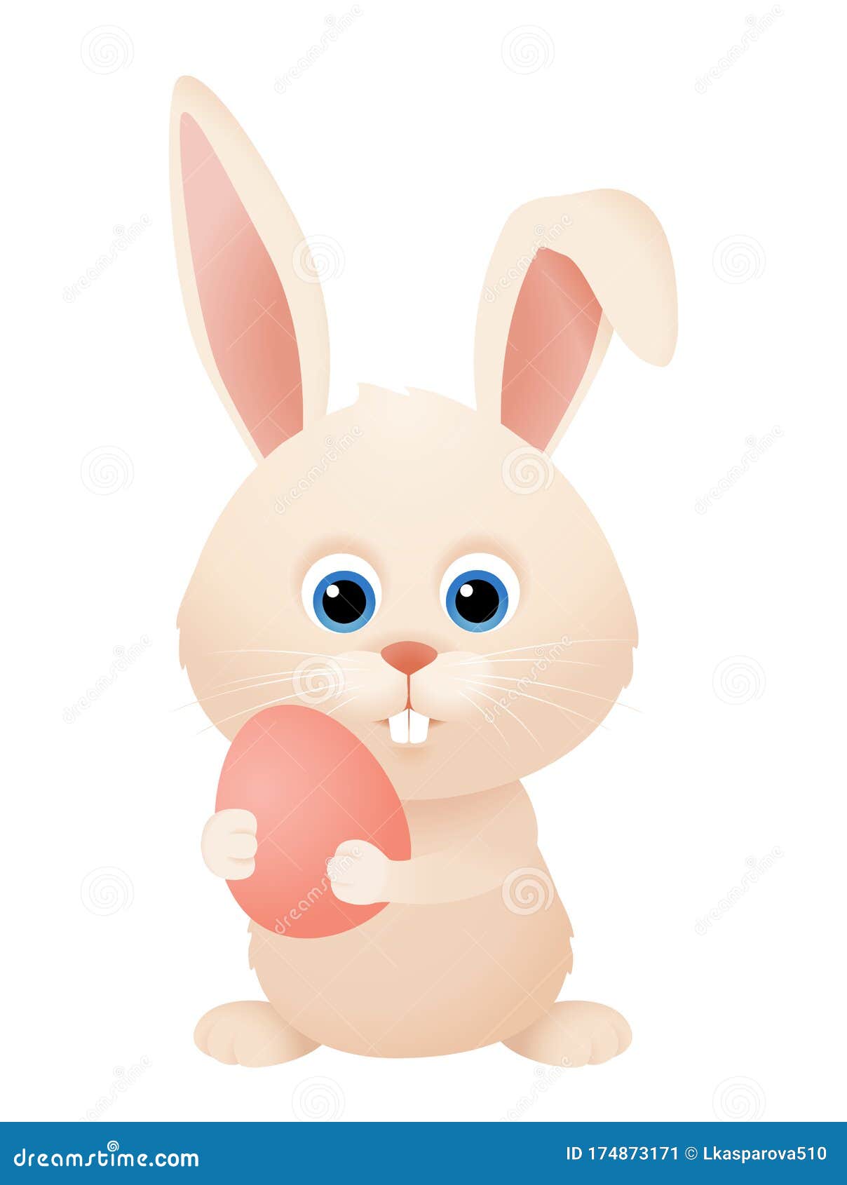 Cute ester bunny stock vector. Illustration of fluffy - 174873171