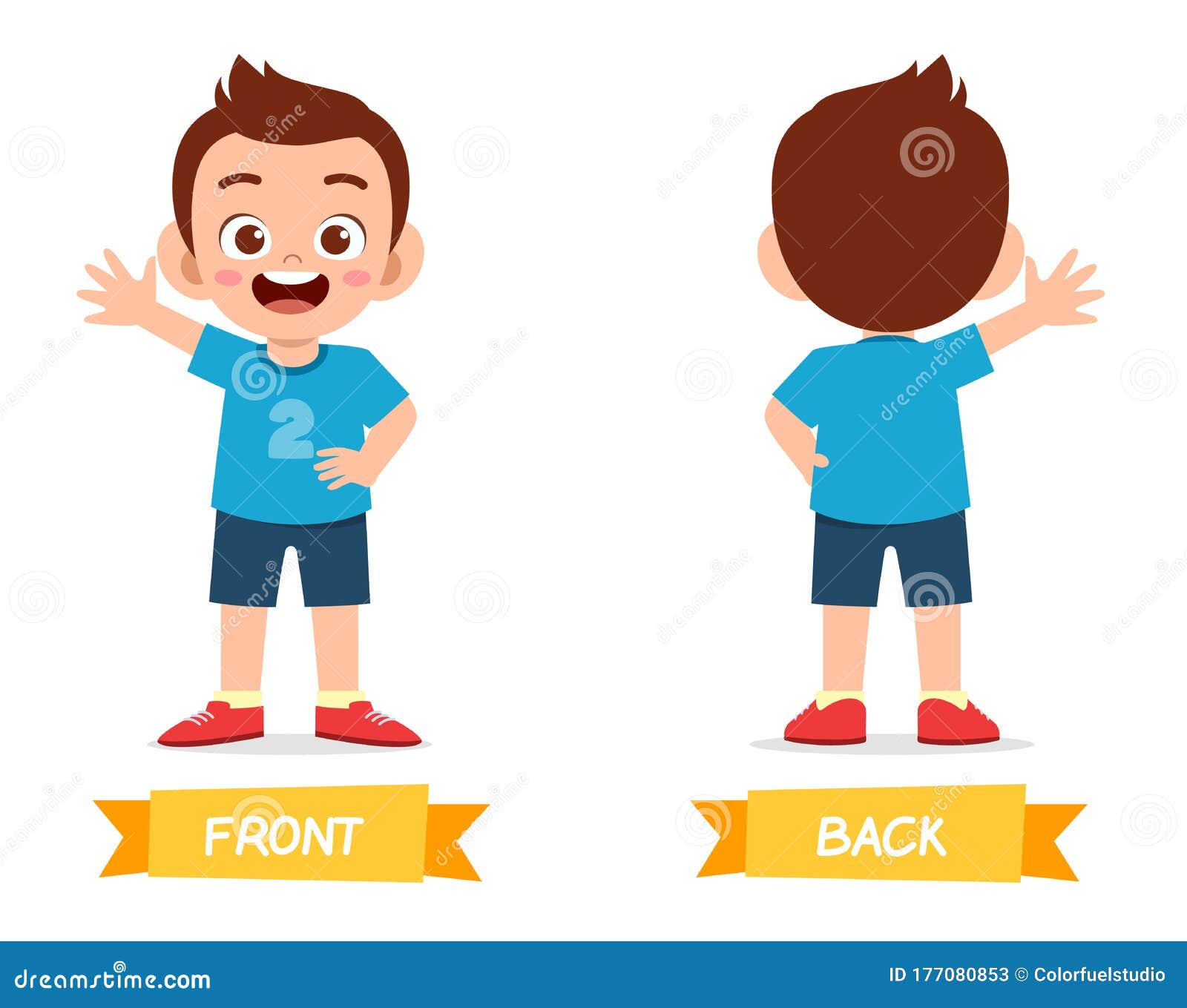 Cute Example of Opposite Word Antonym for Kid Stock Vector ...
