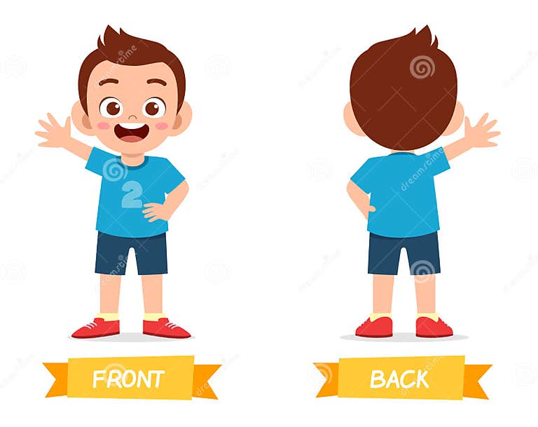 Cute Example of Opposite Word Antonym for Kid Stock Vector ...