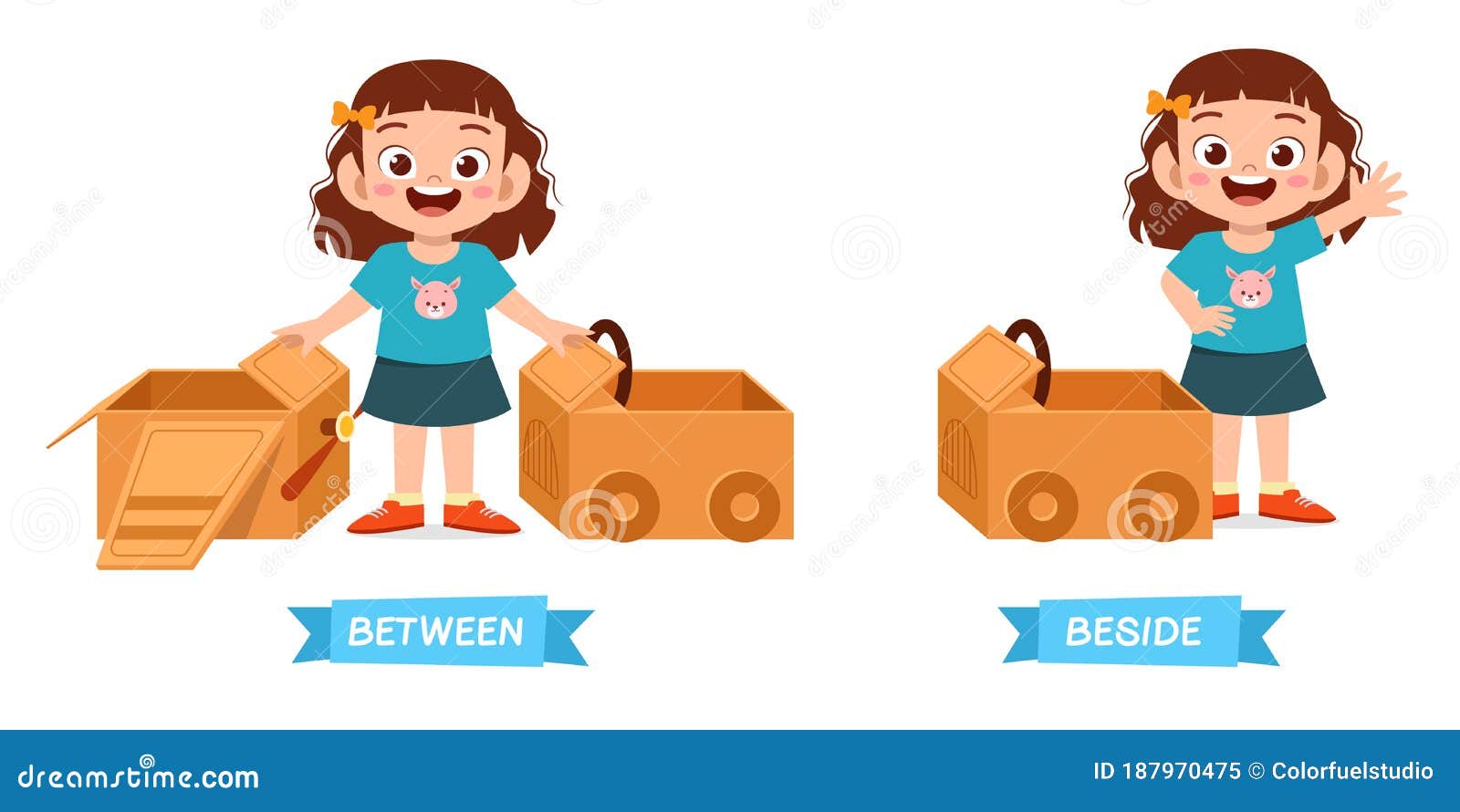 Cute Example of Opposite Word Antonym for Kid Stock Vector ...