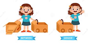 Cute Example of Opposite Word Antonym for Kid Stock Vector ...