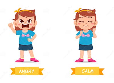 Cute Example of Opposite Word Antonym for Kid Stock Vector ...