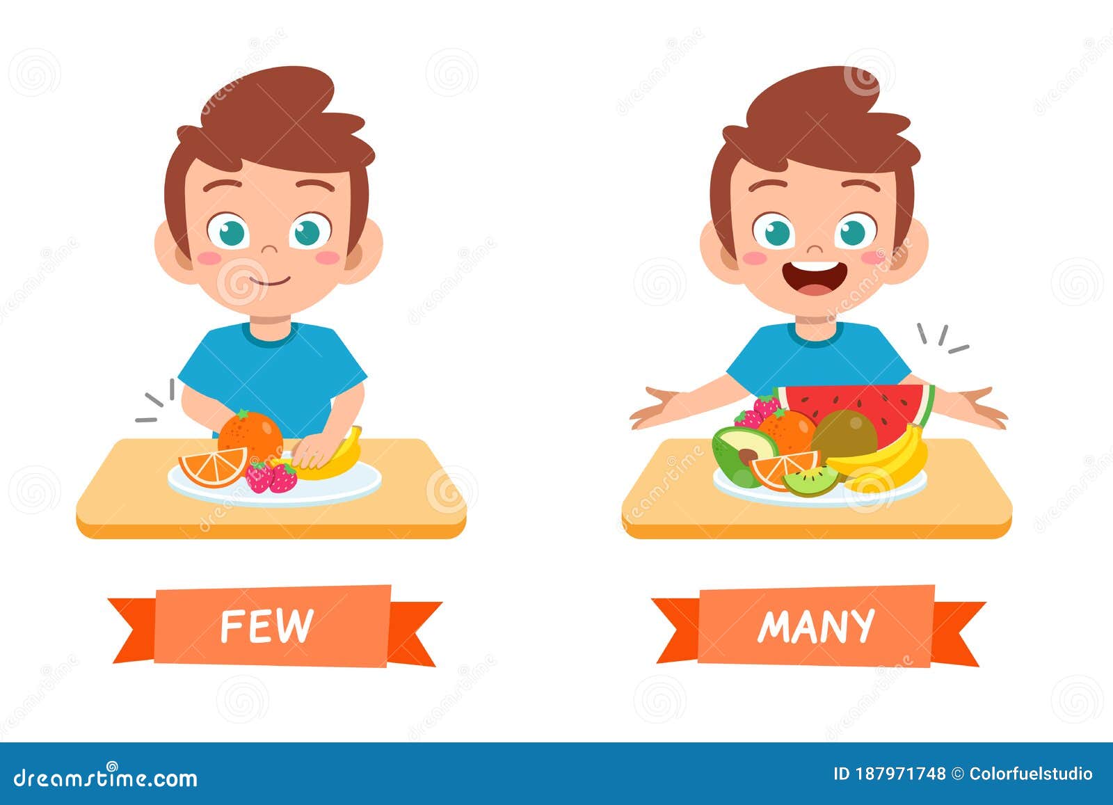 Cute Example of Opposite Word Antonym for Kid Stock Vector ...