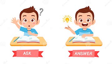 Cute Example of Opposite Word Antonym for Kid Stock Vector ...