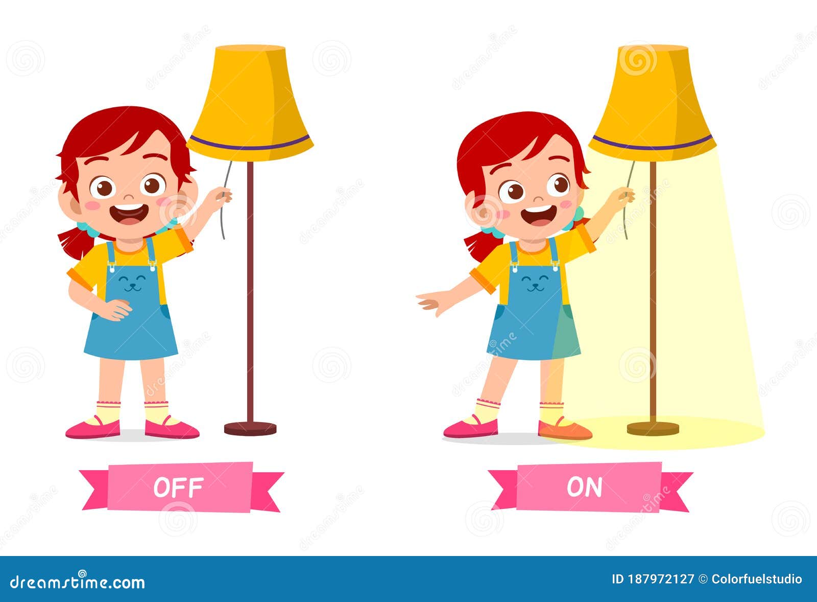 Cute Example of Opposite Word Antonym for Kid Stock Vector ...