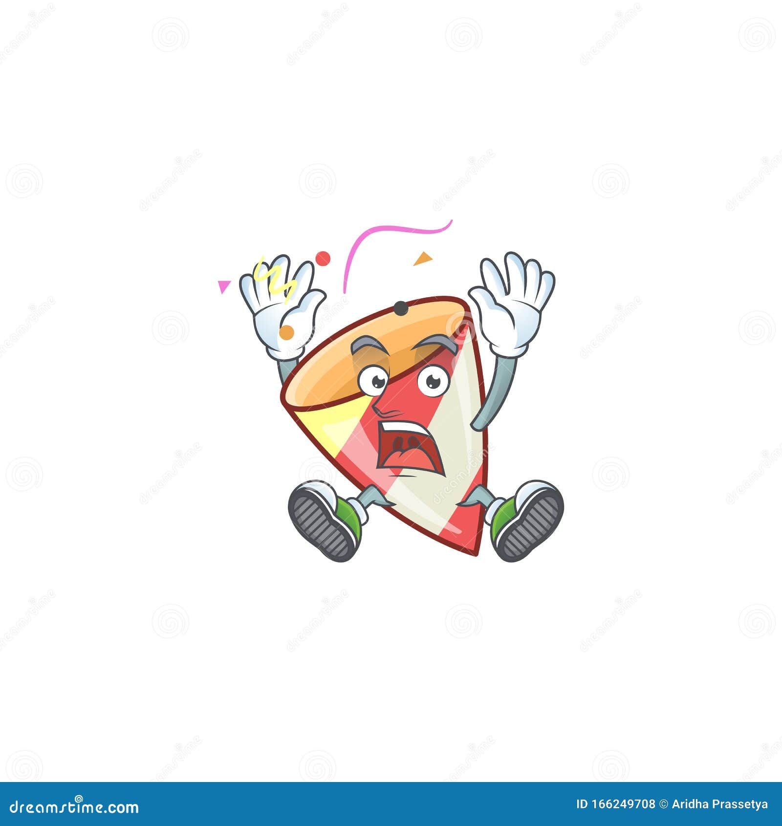 Cute Exploding Confetti Cartoon Character Style with Shocking Gesture ...