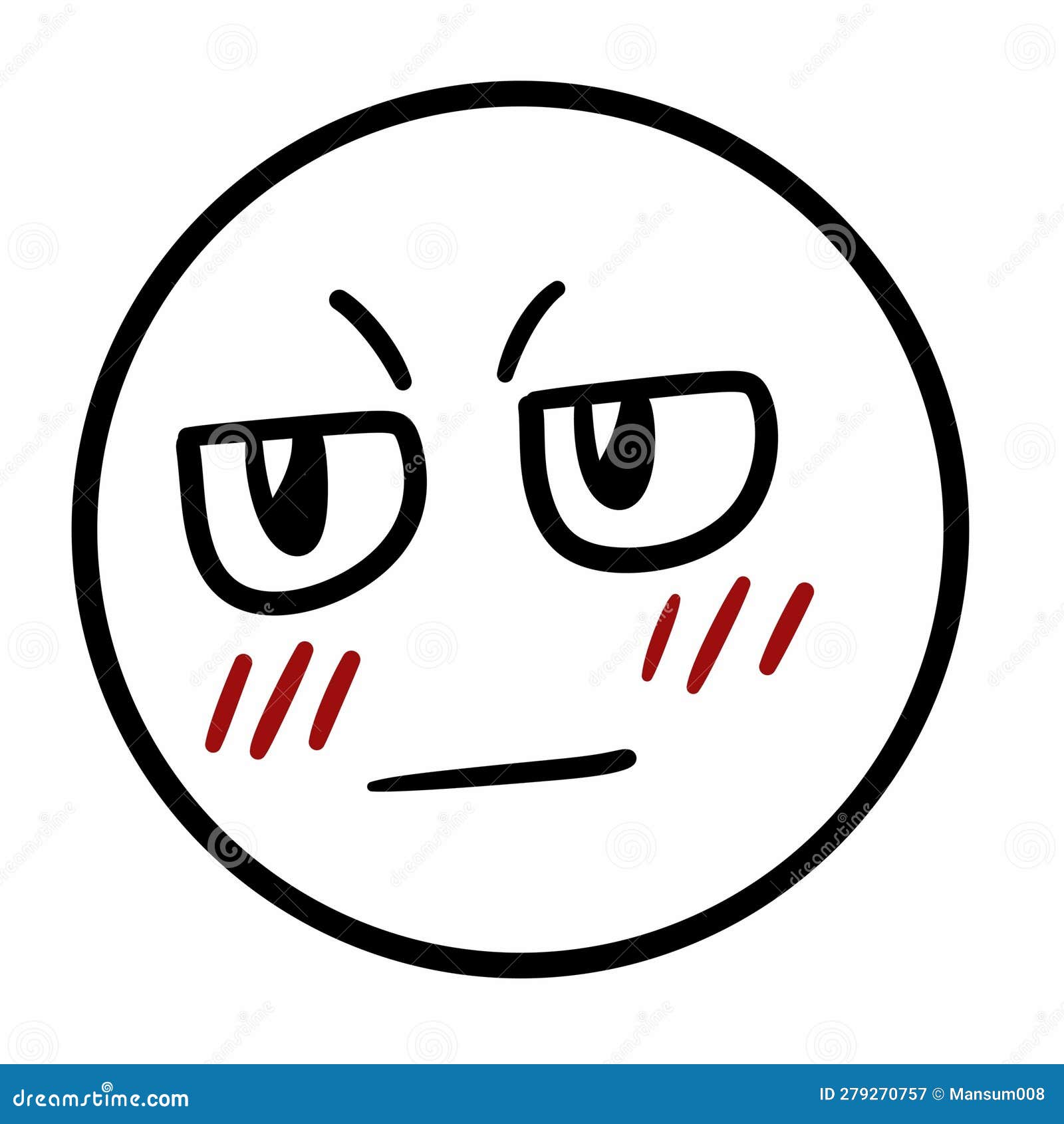 Cute Face Cartoon on White Background Stock Illustration - Illustration ...