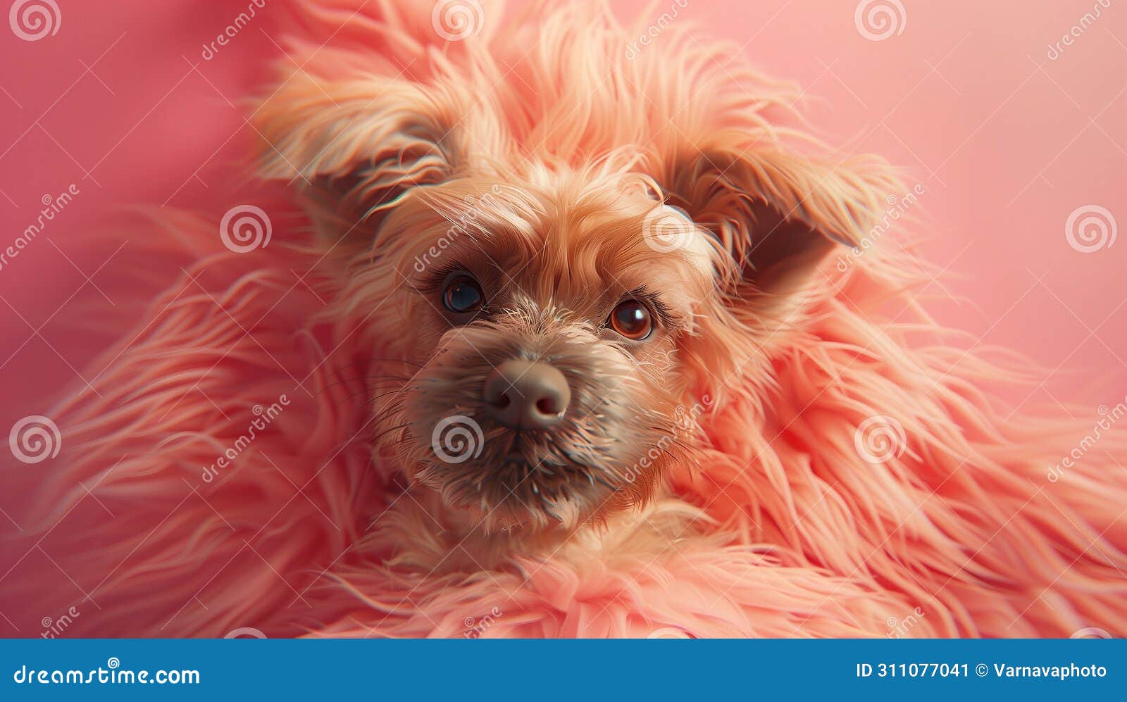 Cute Face Of A Dog On Peach Fuzz Background Royalty-Free Stock Photo ...