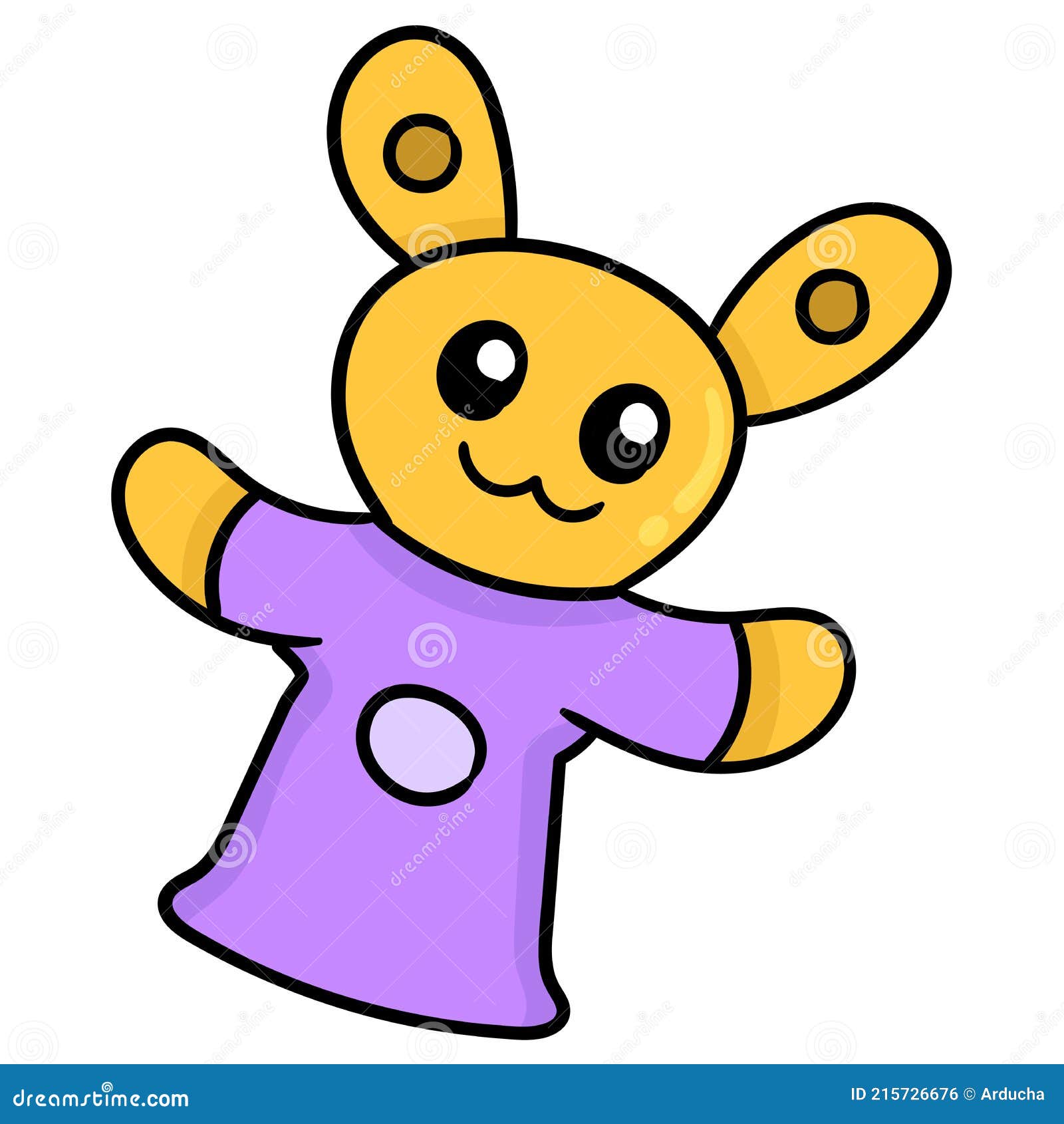 Cute Face Hand Puppet in the Shape of a Rabbit. Doodle Icon Drawing ...