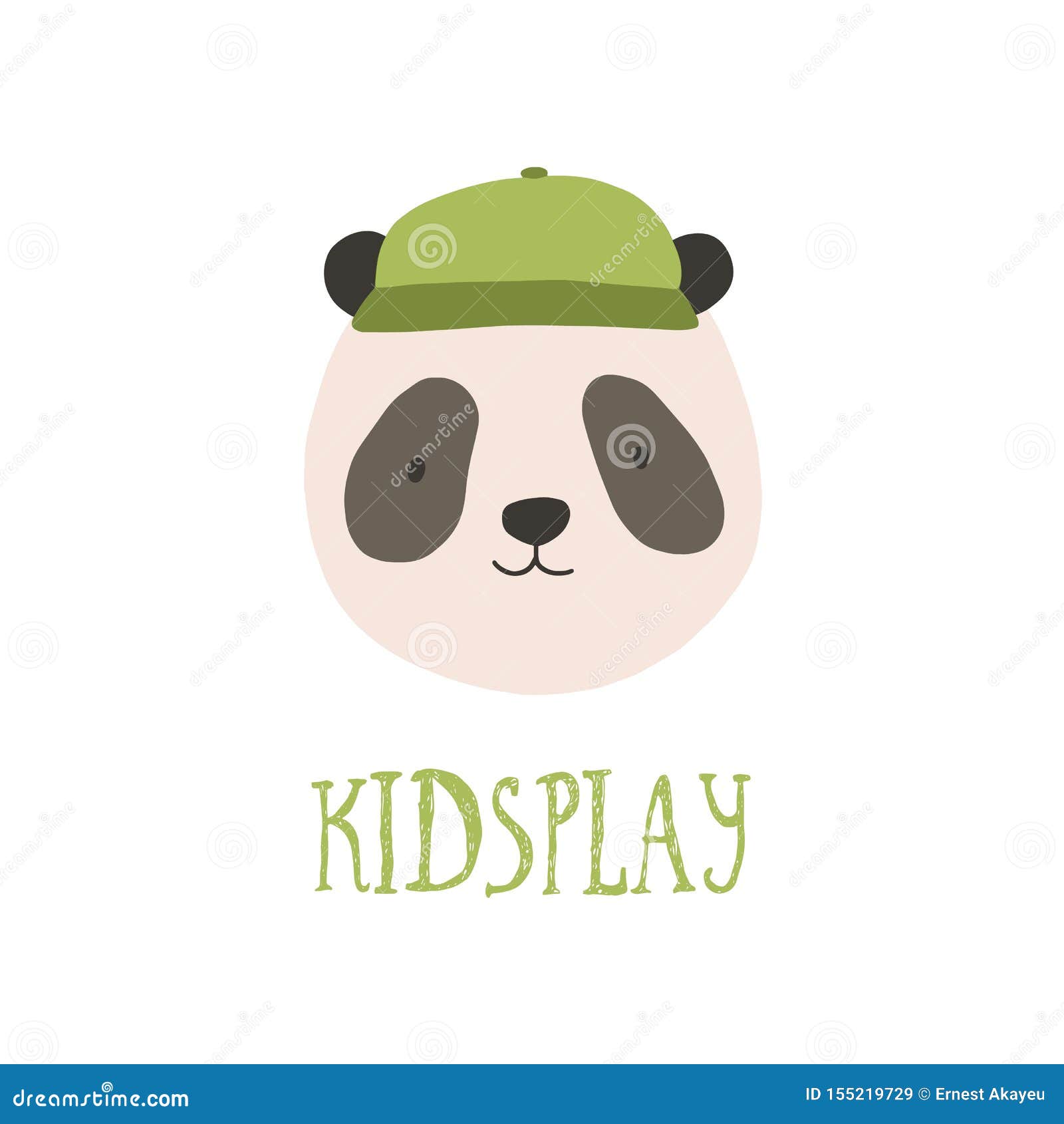 Cute Face Or Head Of Panda Bear Wearing Stylish Cap. Amusing Happy ...