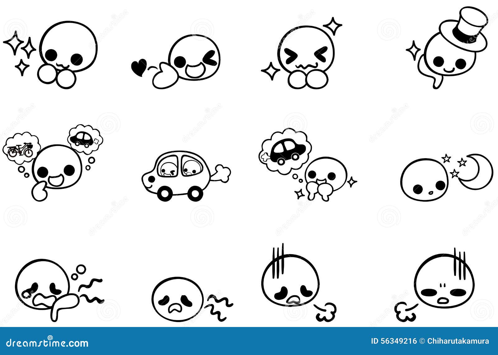 Cute Face Icons stock vector. Illustration of seal, people - 56349216