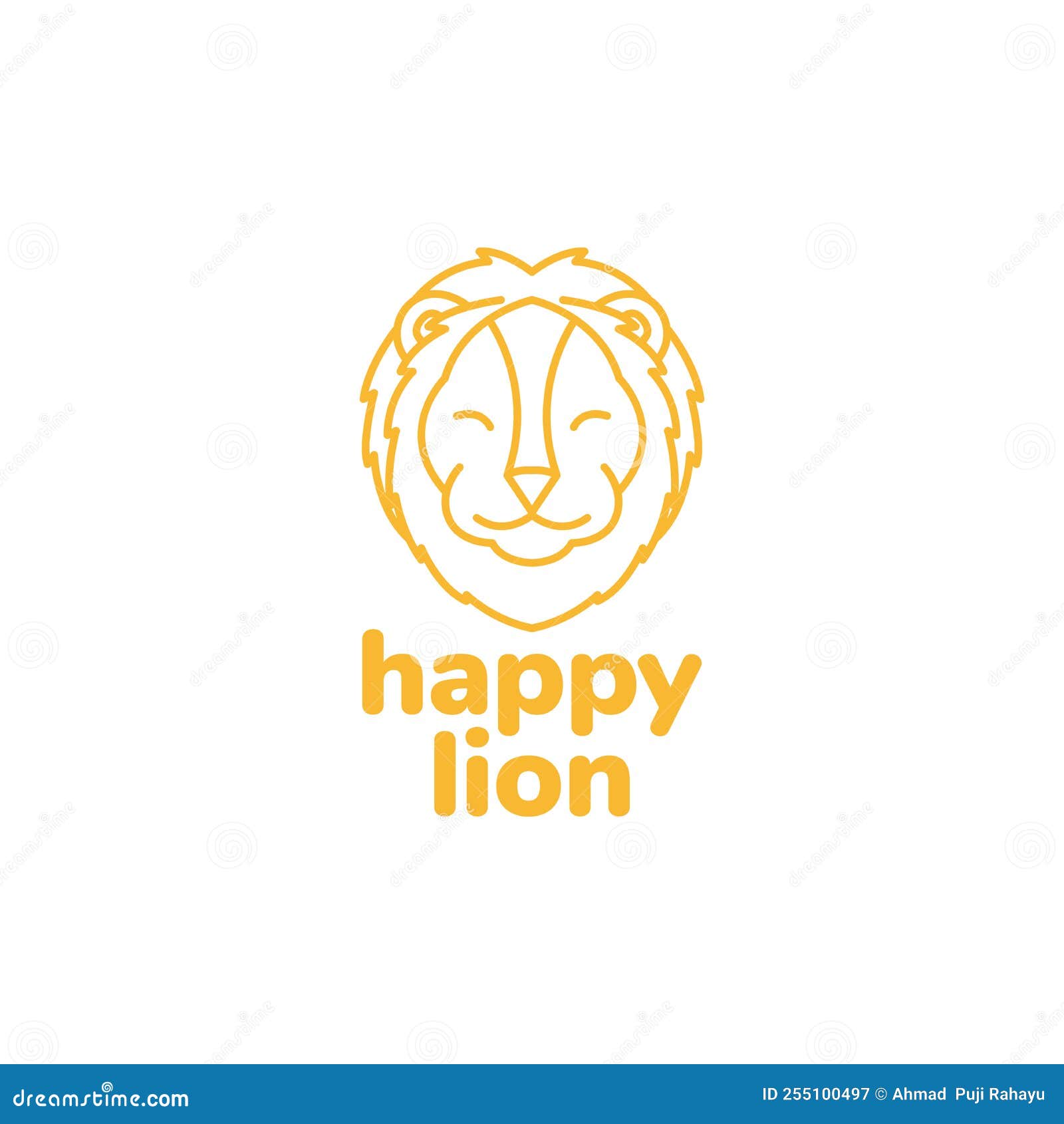 Cute Face Lion Mane Lines Logo Design Stock Vector - Illustration of ...