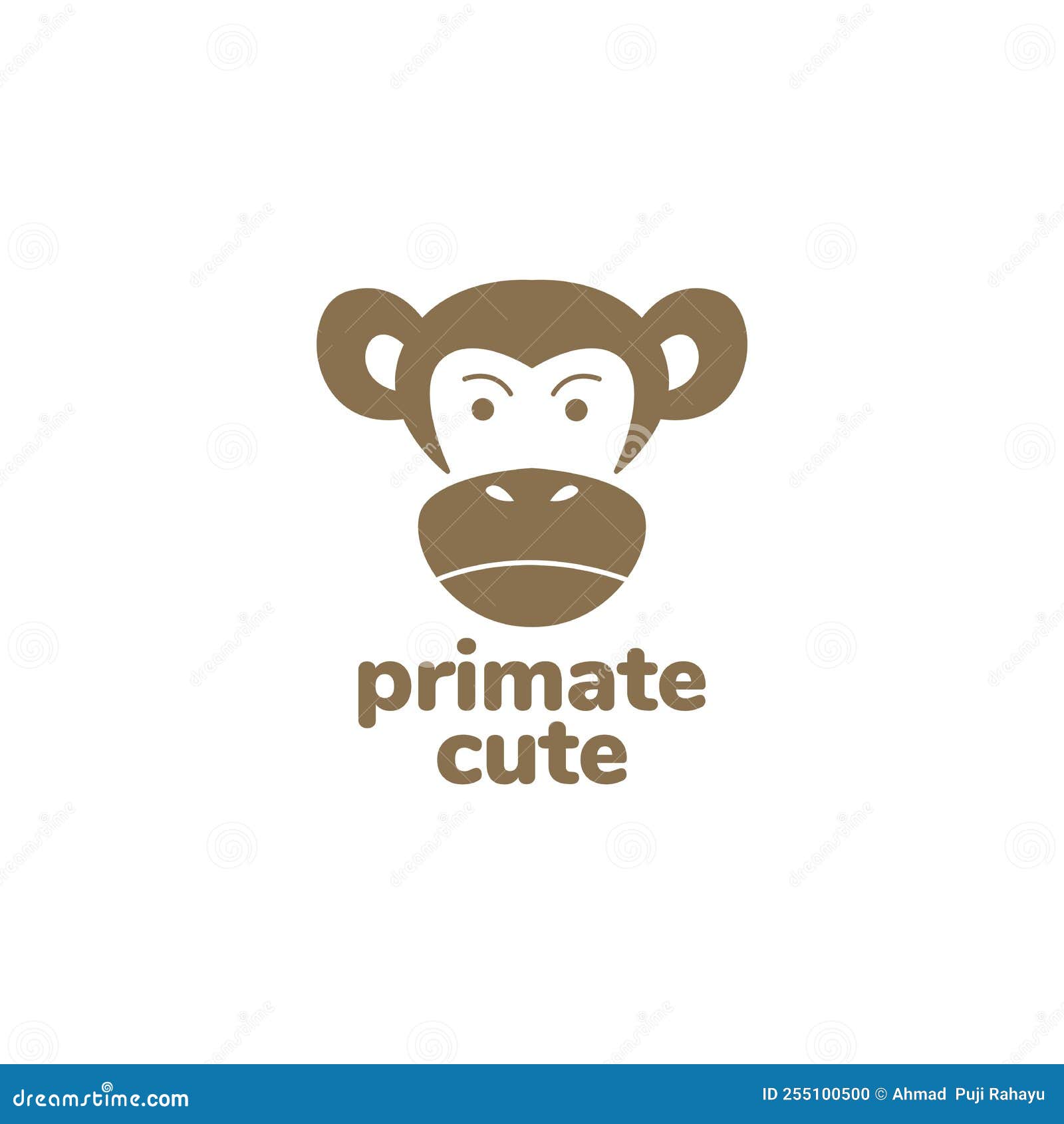 Cute Face Primate Apes Logo Design Stock Vector - Illustration of ...