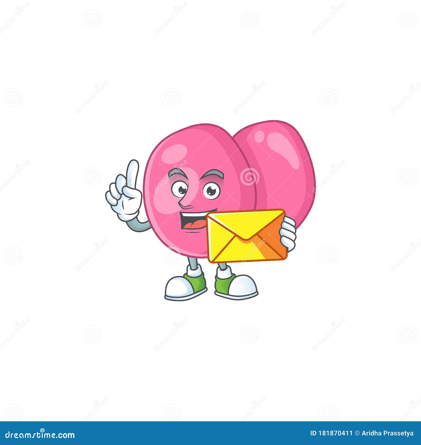 Cute Face Streptococcus Pyogenes Mascot Design Bring Brown Envelope ...