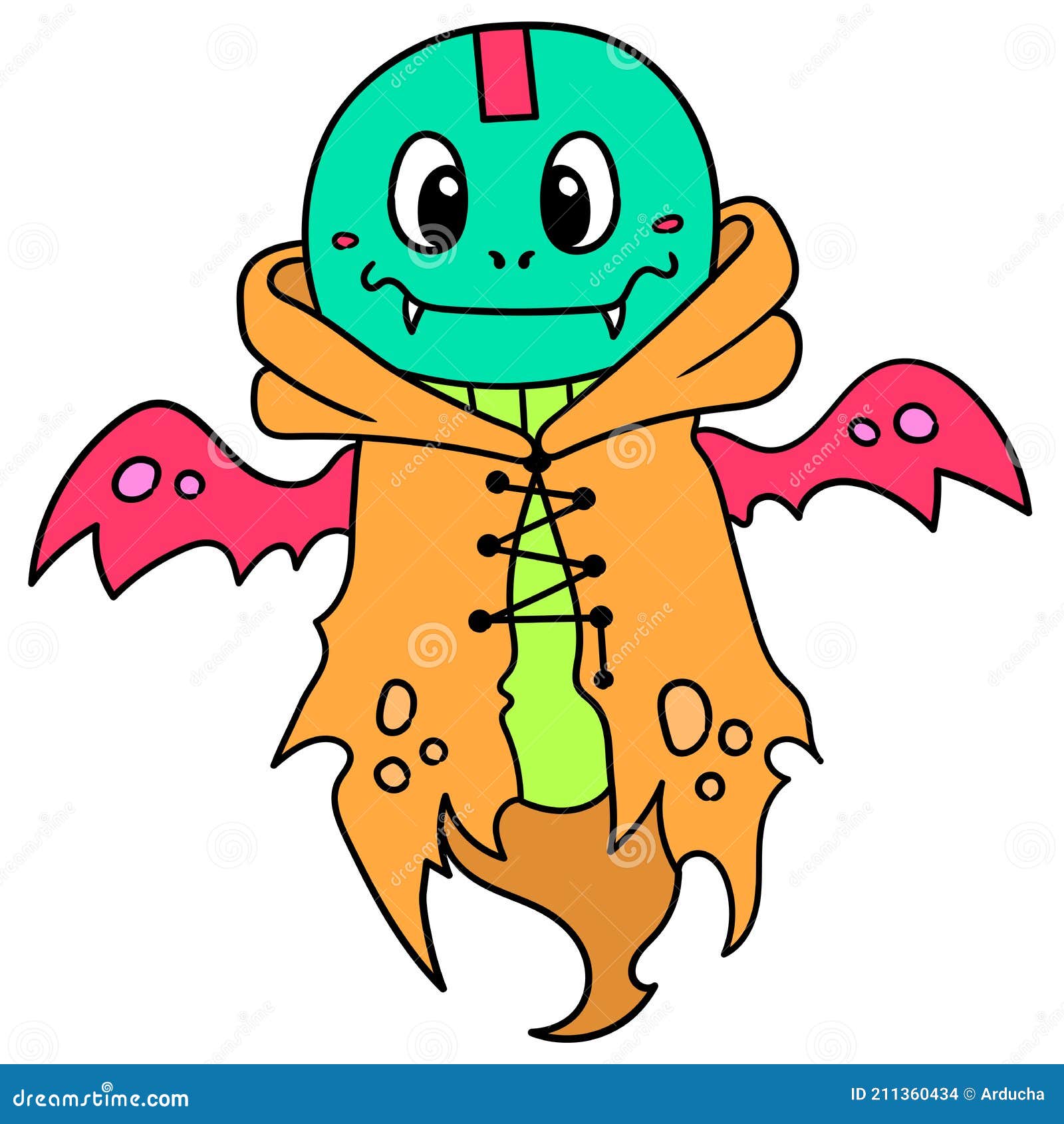 Cute Faced Ghost with Wings Flying and Smiling, Doodle Icon Image ...