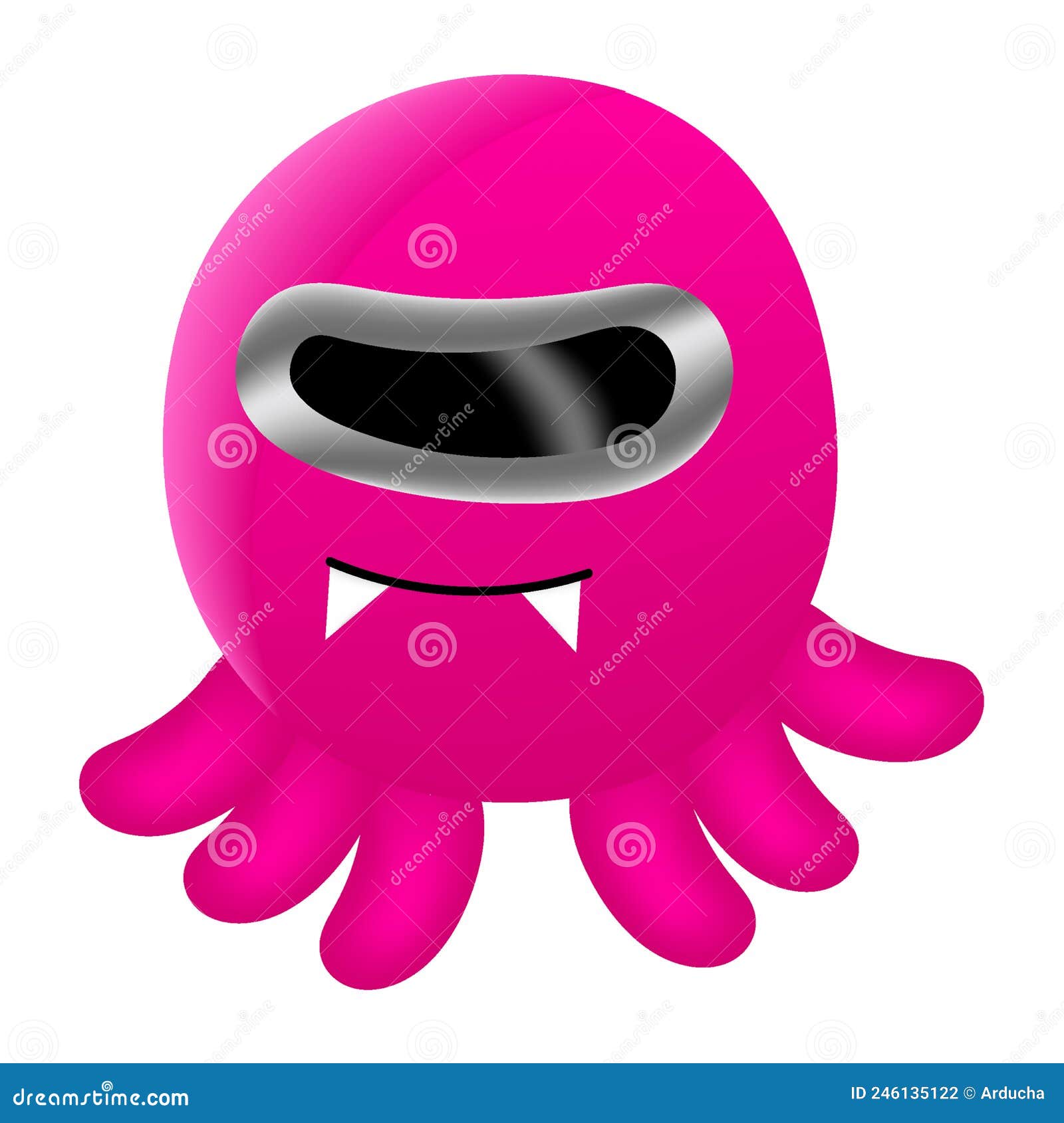 Cute Faced Pink Octopus, Doodle Icon Image Kawaii Stock Vector ...