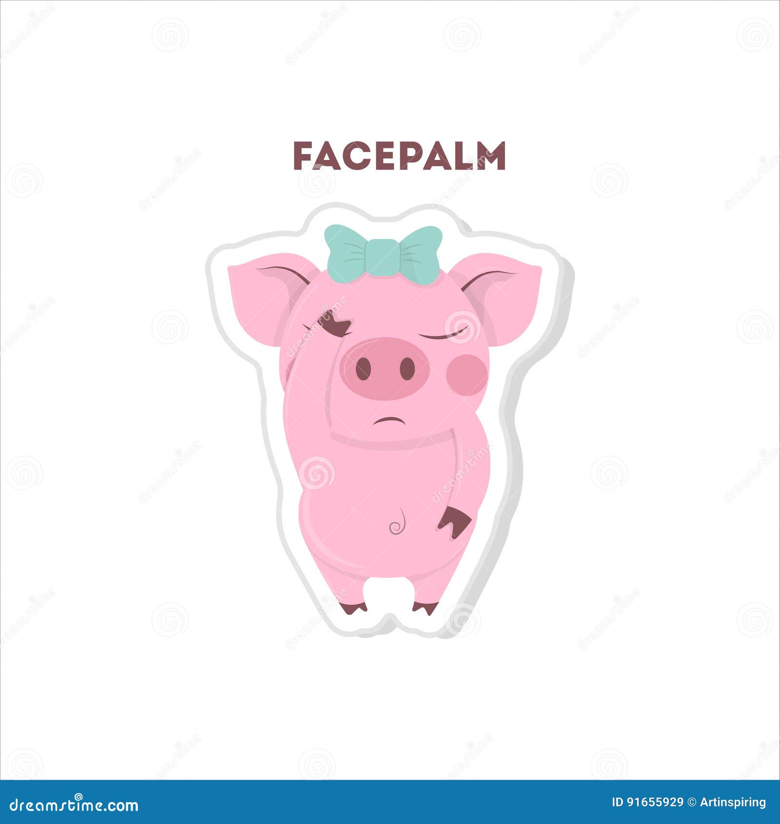 Isolated Facepalm Emoticon In A Flat Design. Vector Illustration ...
