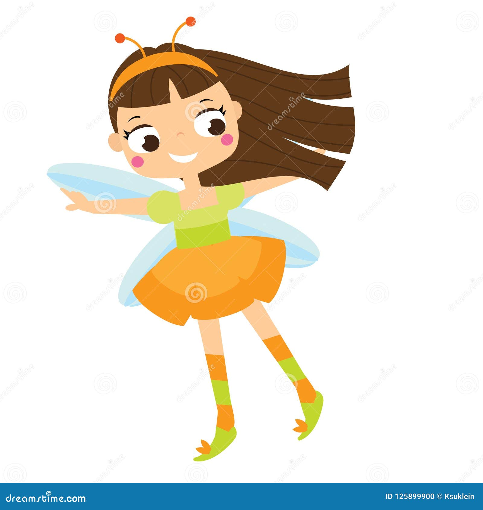 Cute Fairy. Cartoon Little Flying Pixie, Elf Character Stock Vector ...
