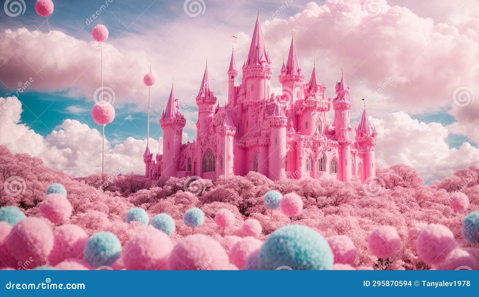 Cute Fairytale Castle the Clouds Stock Photo - Image of fortress ...