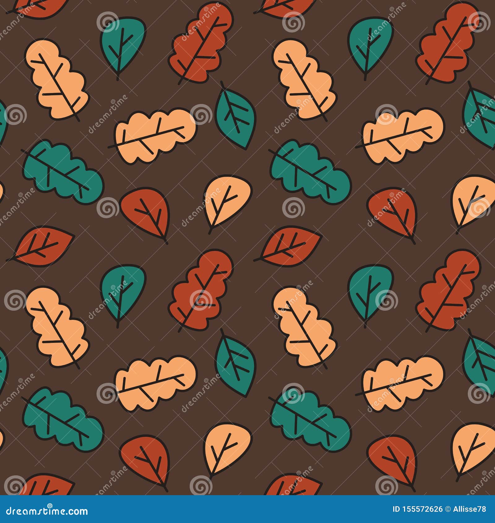 Cute Fall Autumn Seamless Vector Pattern Background Illustration with ...