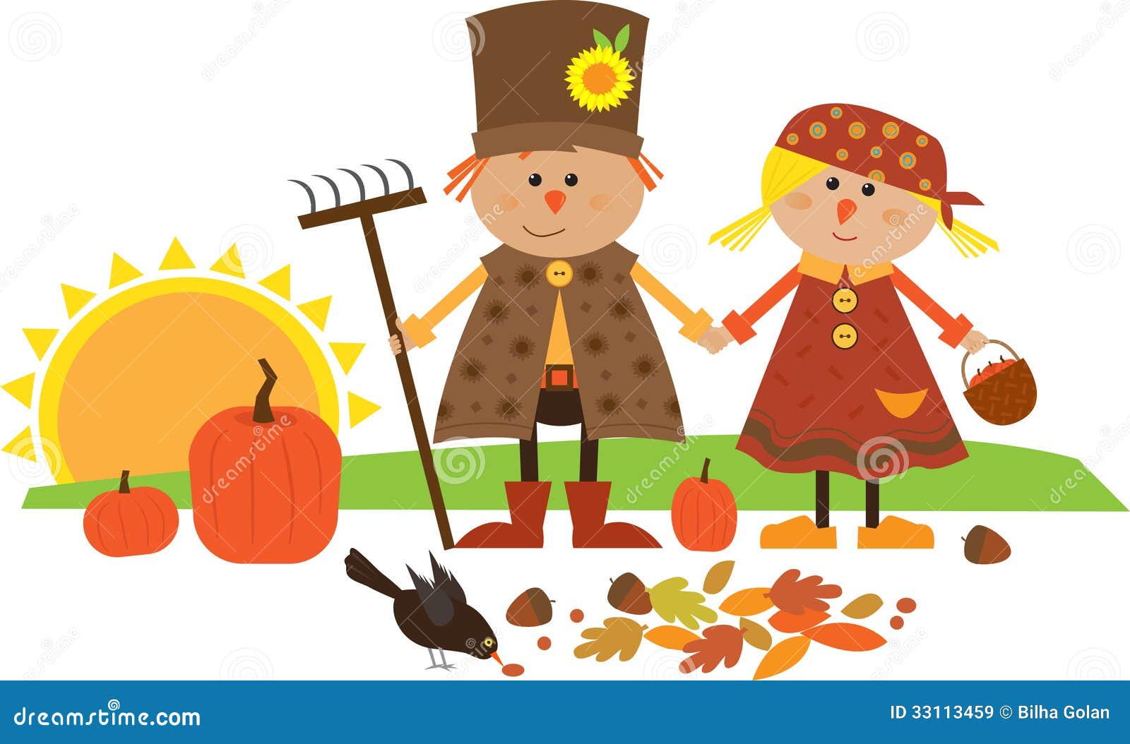 Cute Fall Character stock vector. Illustration of black - 33113459