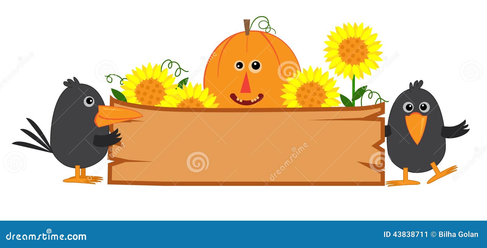 Cute Fall Sign stock vector. Illustration of vector, birds - 43838711