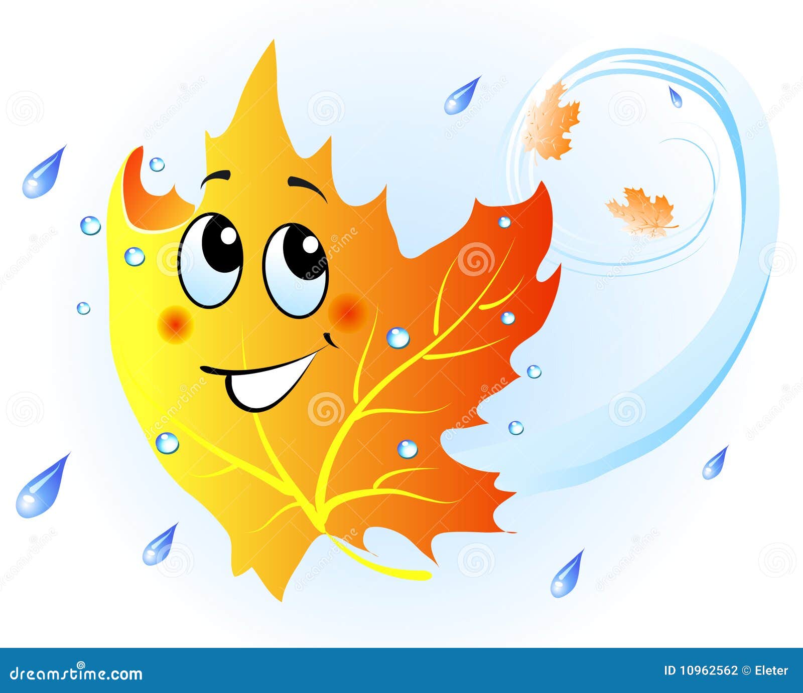 Cute falling maple leaf stock illustration. Illustration of cute - 10962562