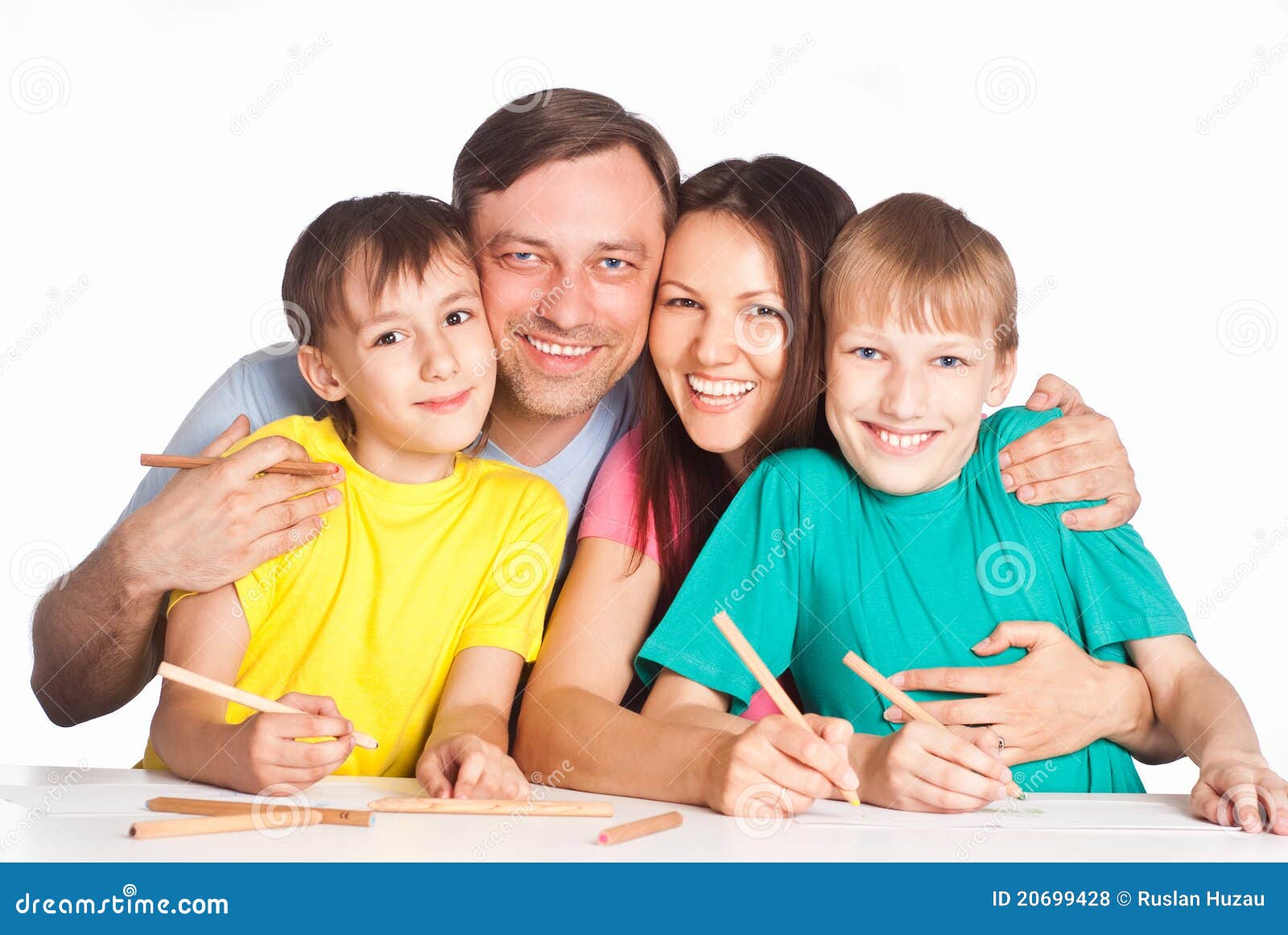 Cute family drawing stock photo. Image of children, friendship - 20699428