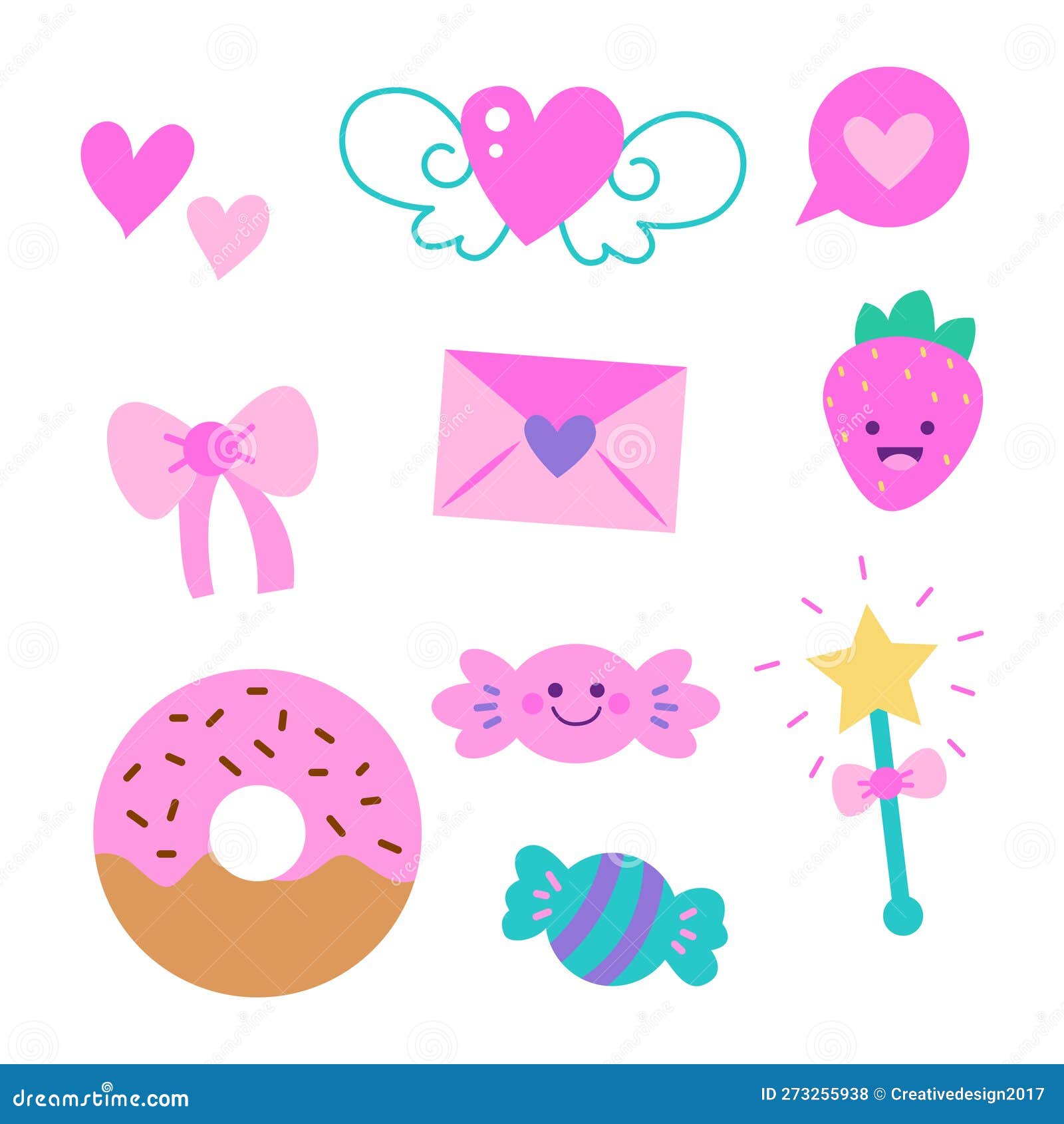 Cute fantasy icons vector stock vector. Illustration of festive - 273255938