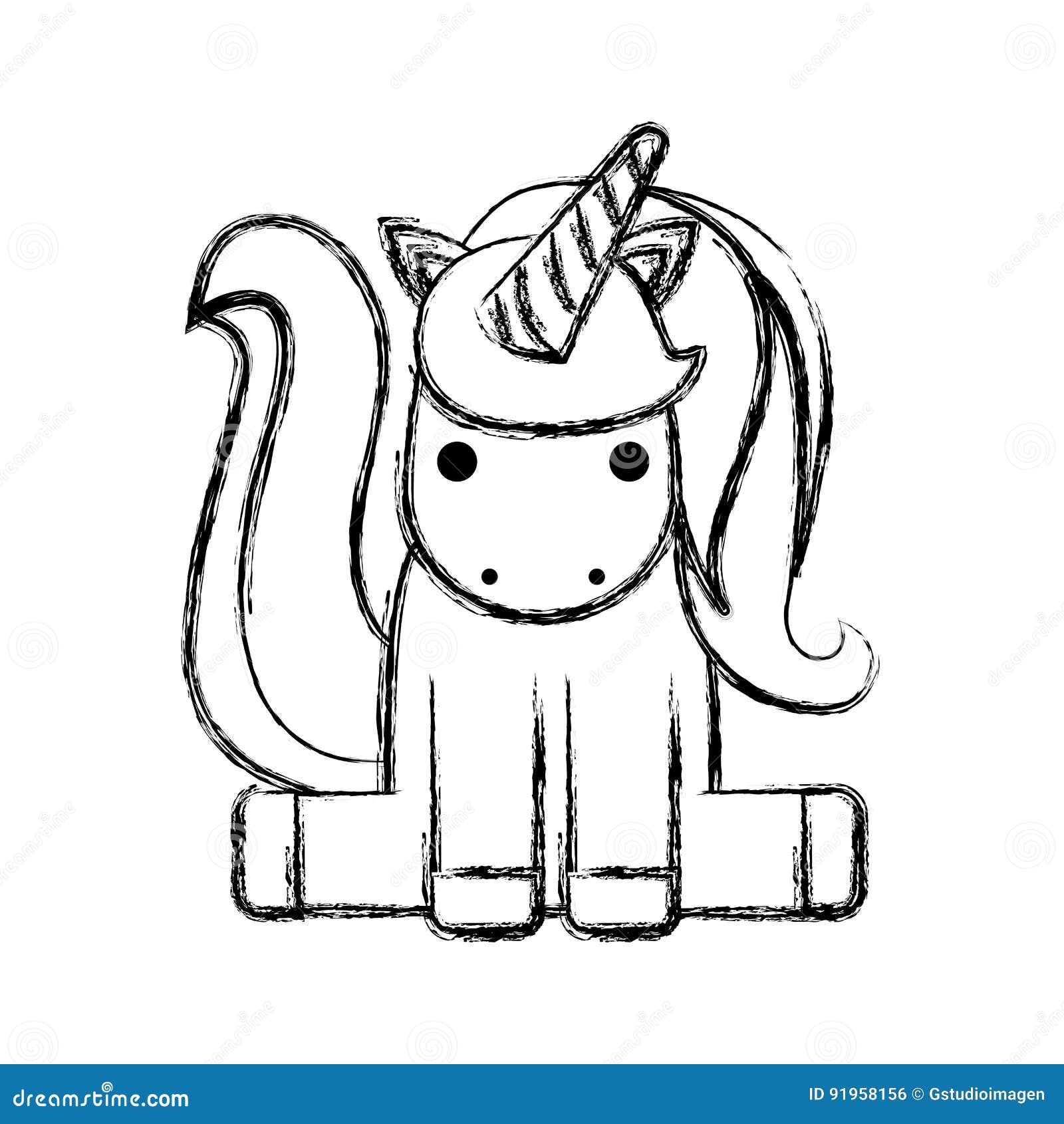 Cute Fantasy Unicorn Character Stock Vector - Illustration of believe ...