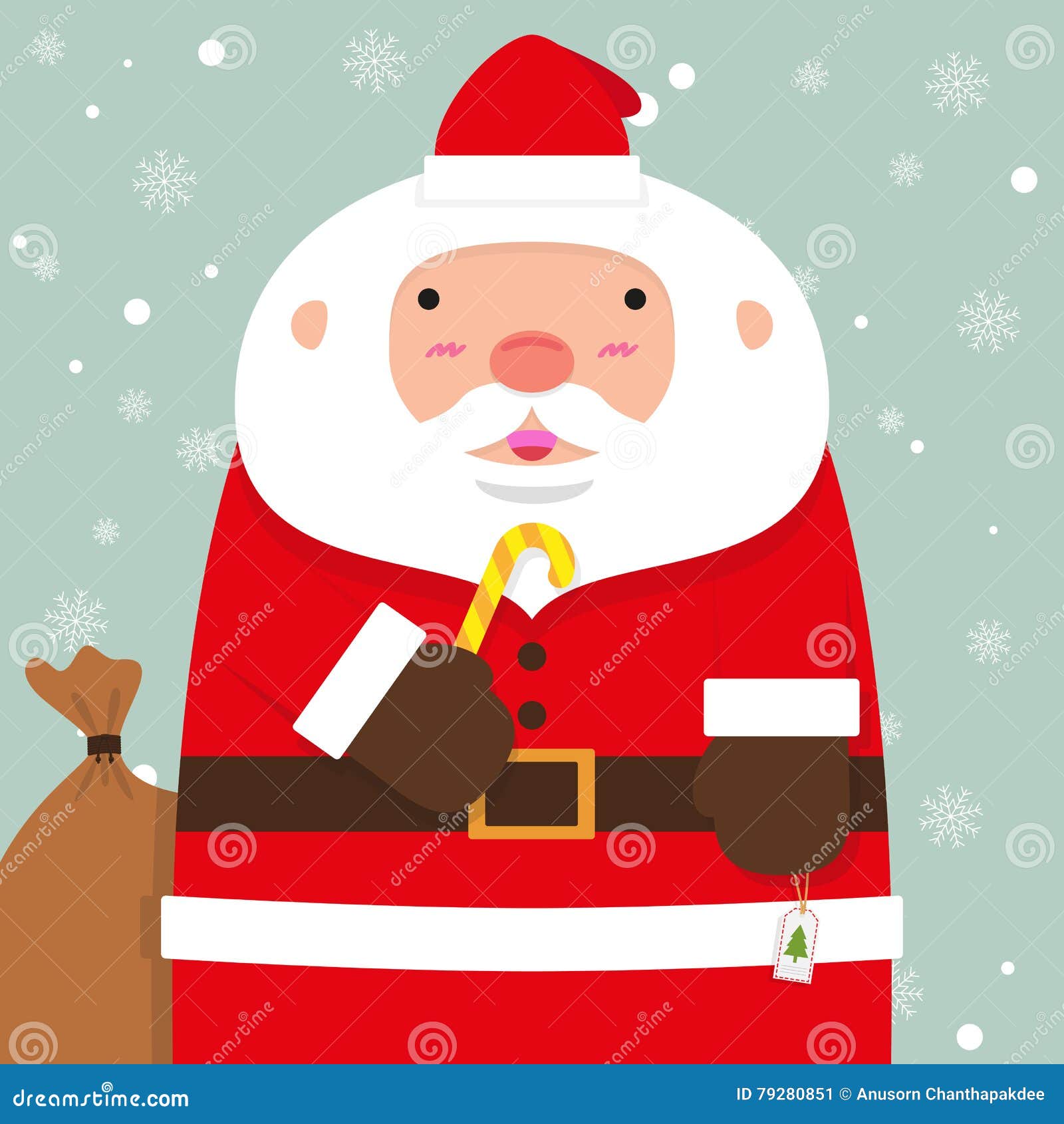 Cute fat big Santa Claus stock vector. Illustration of design - 79280851