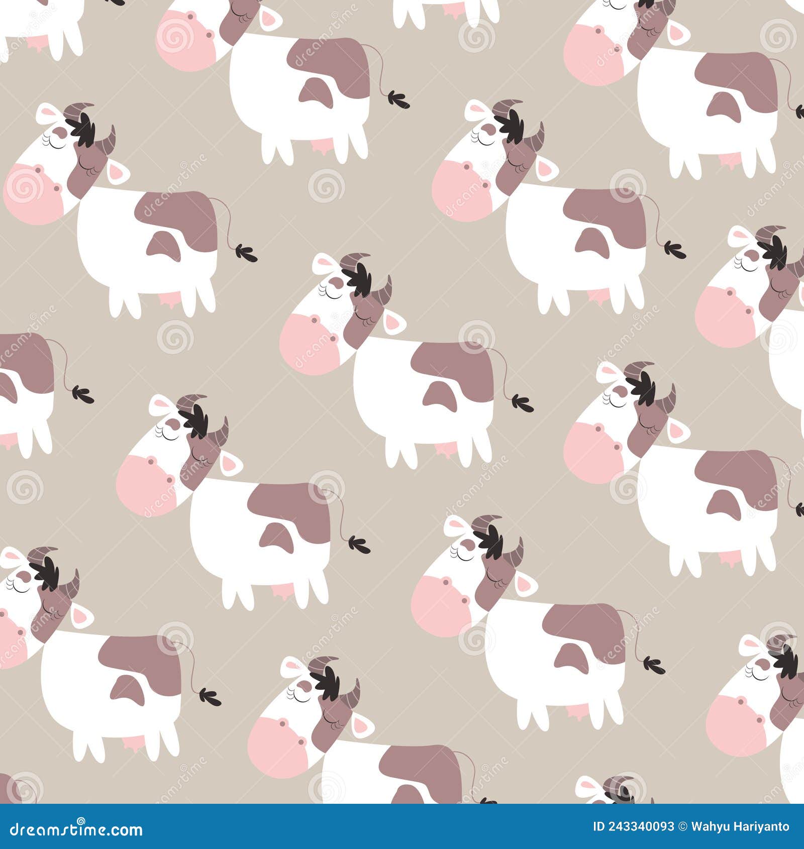 Cute fat cow pattern stock vector. Illustration of paint - 243340093