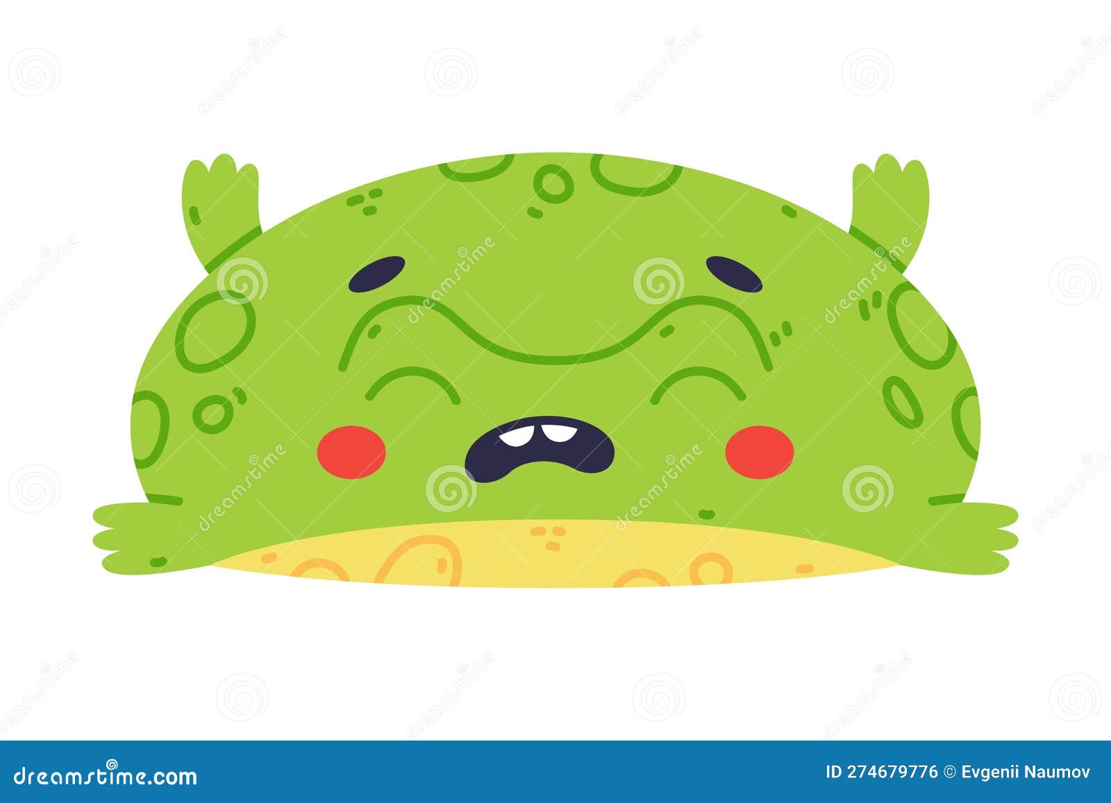 Cute Fat Green Frog or Toad Character Falling Down Vector Illustration ...