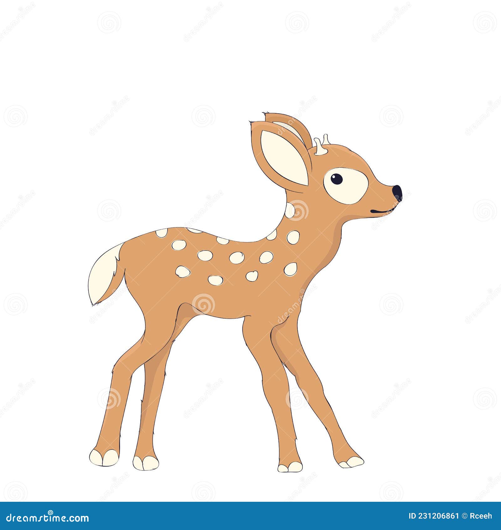 Cute fawn character stock vector. Illustration of print - 231206861