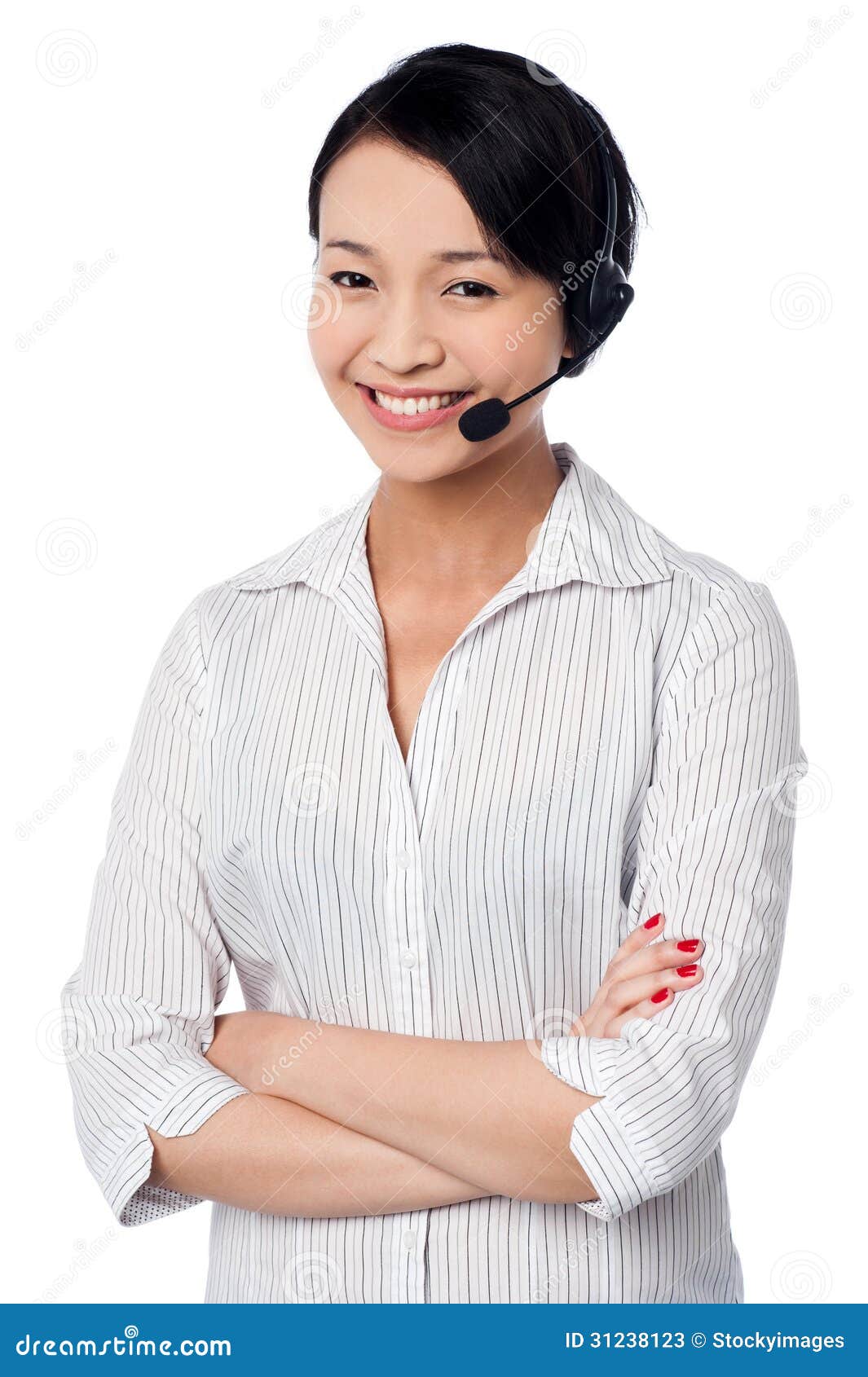 Cute Female Call Centre Executive Stock Image - Image of business ...